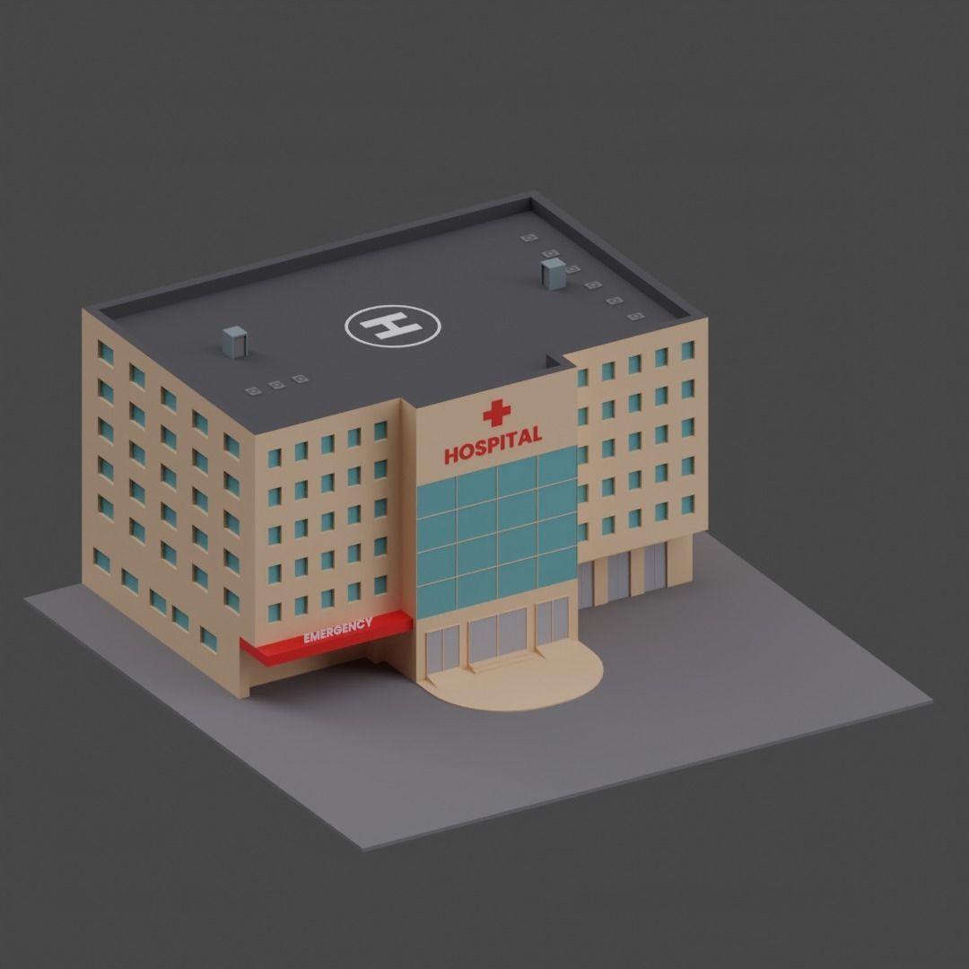3D model Set of hospitals low-poly VR / AR / low-poly | CGTrader