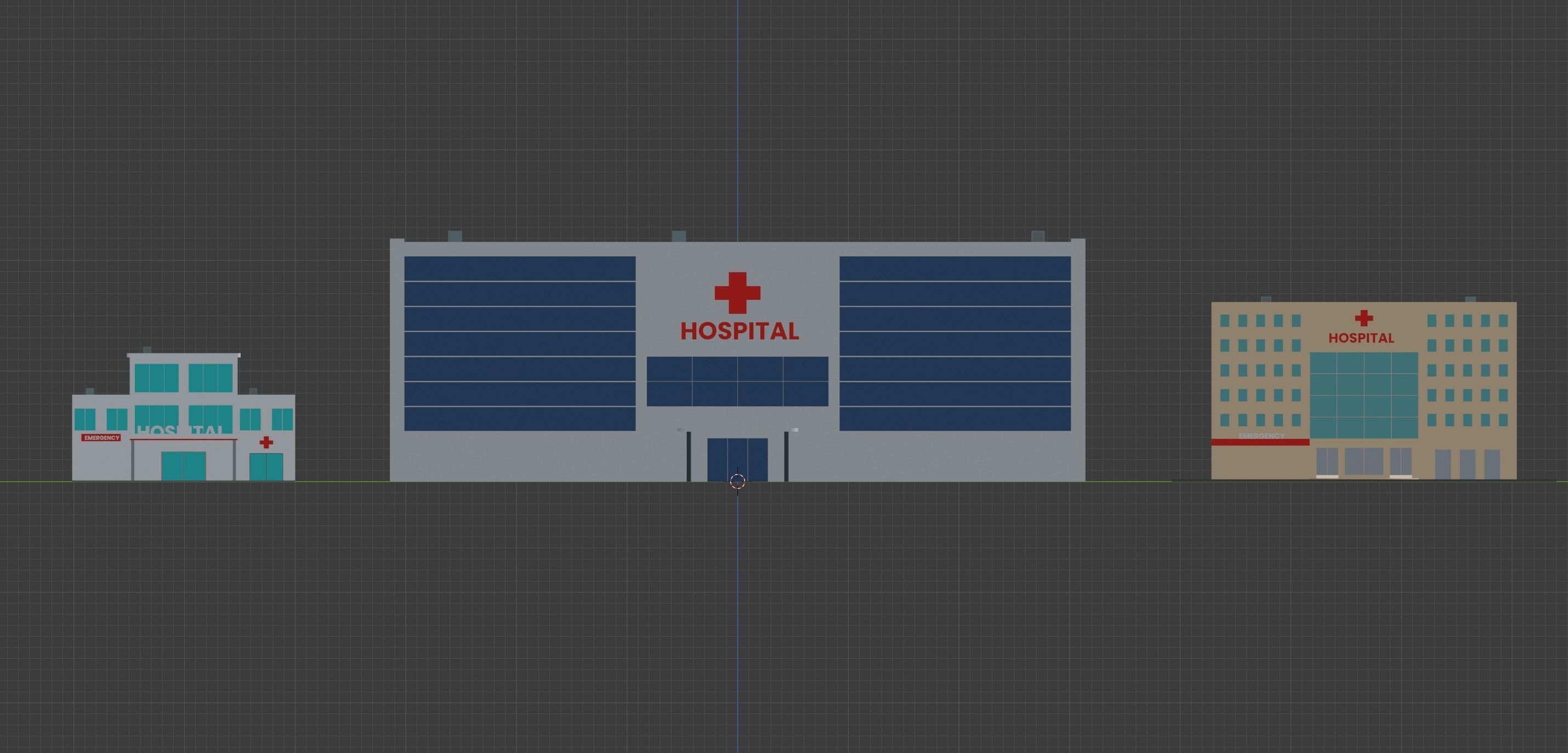 3D model Set of hospitals low-poly VR / AR / low-poly | CGTrader