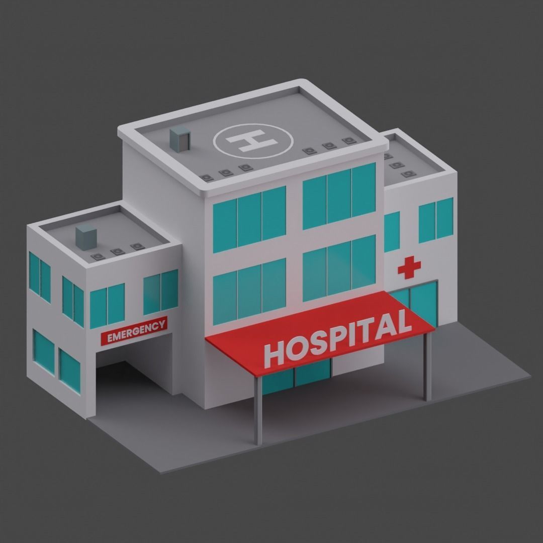 3D model Set of hospitals low-poly VR / AR / low-poly | CGTrader