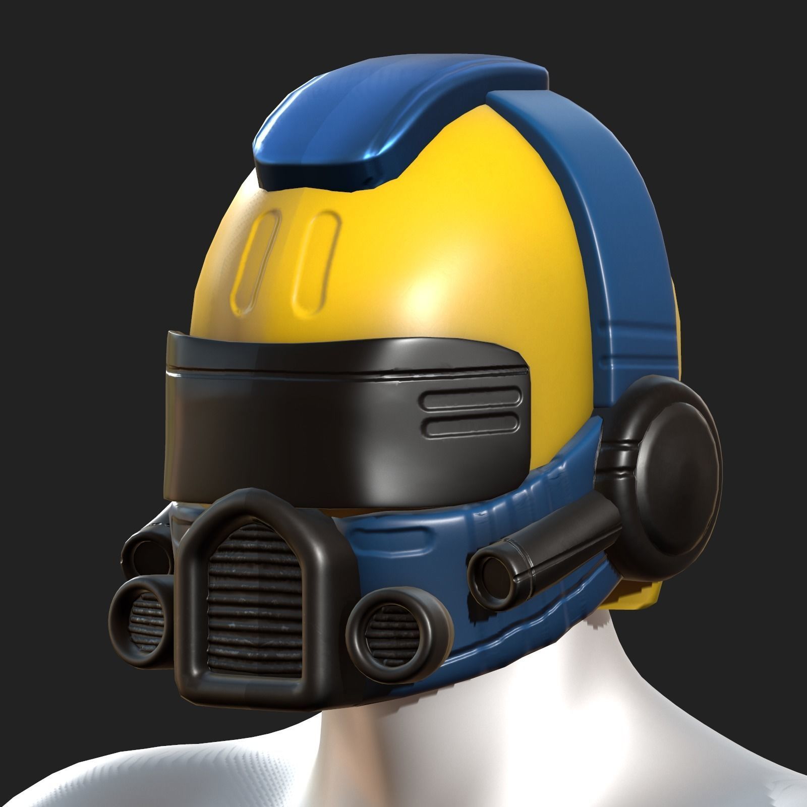 3D model Helmet plastic mask protection pollution ball shaped VR / AR ...