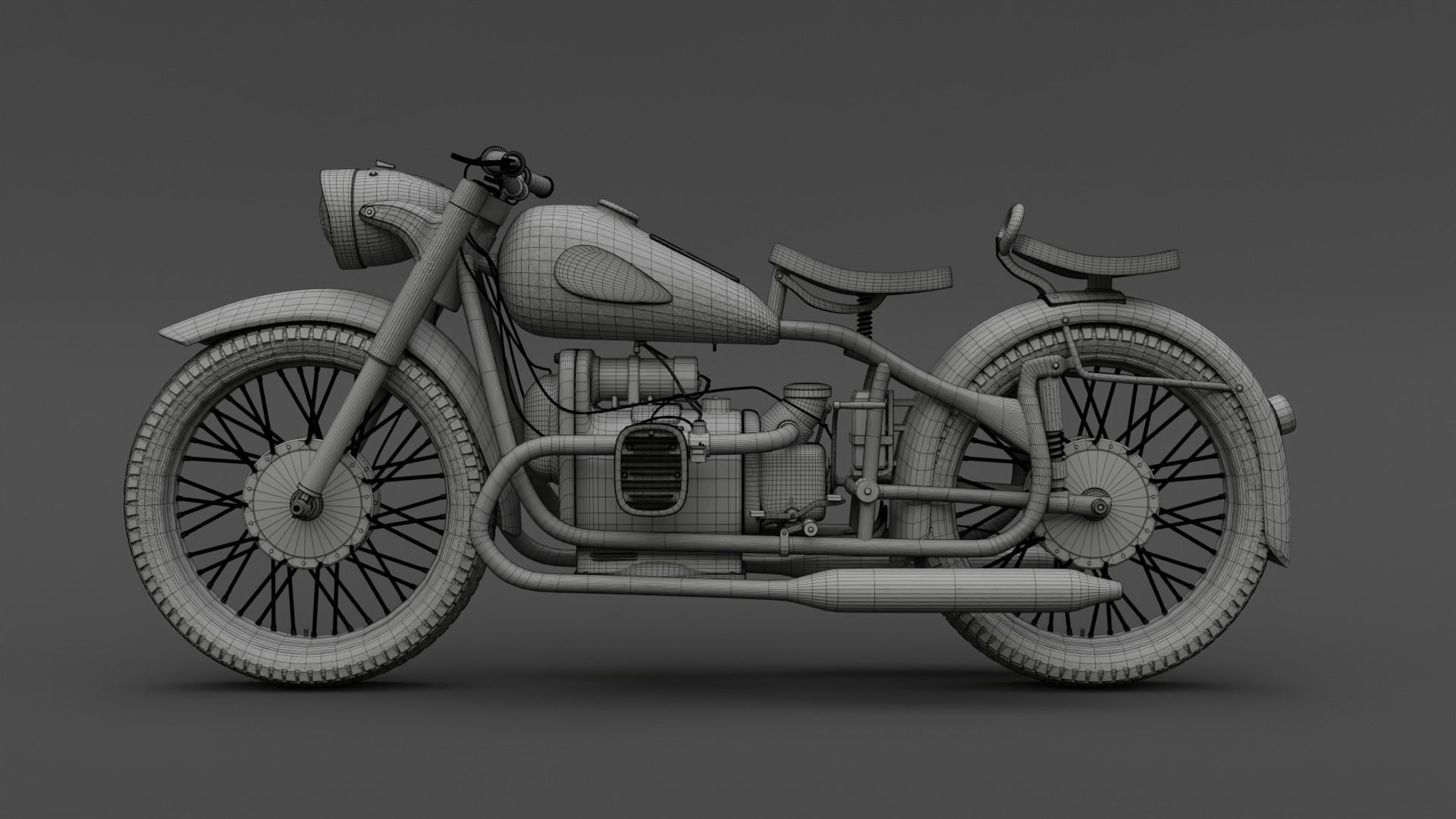 Soviet Military Bike K750 3D model | CGTrader