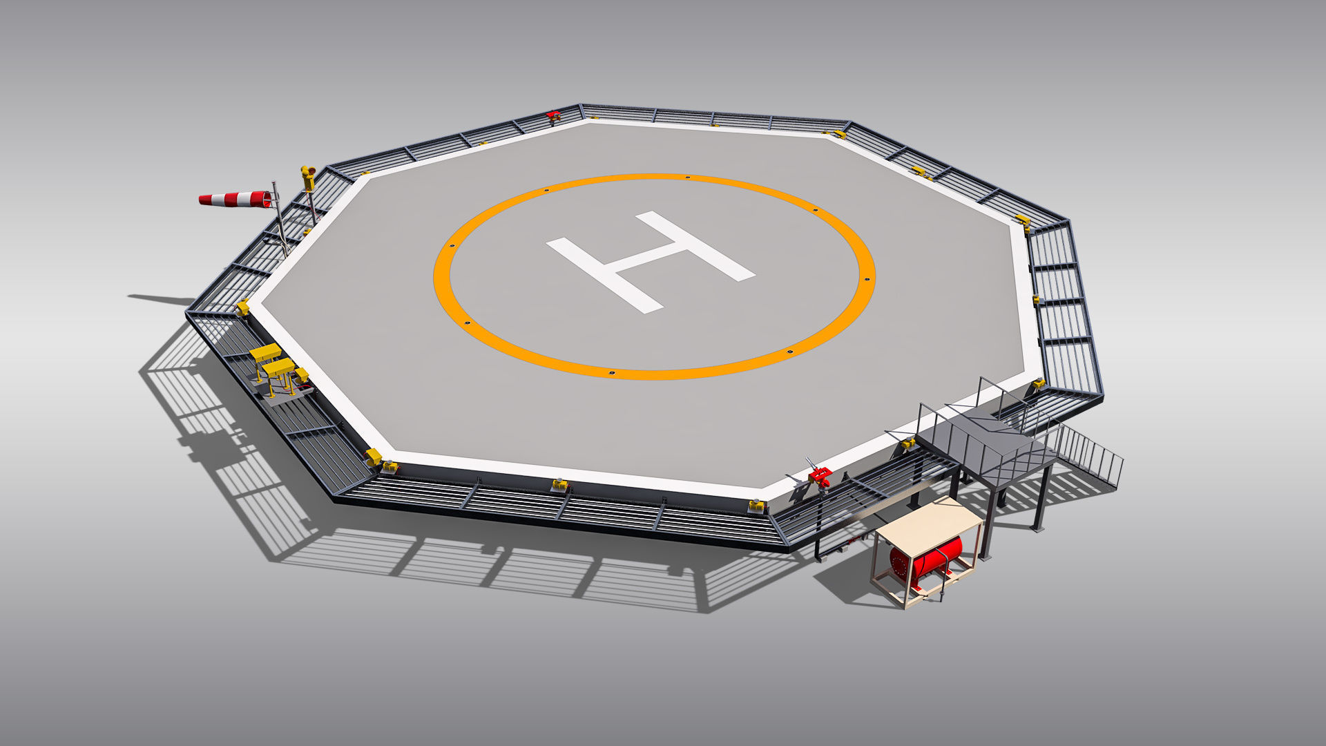 Octagonal Heliport 3D model | CGTrader