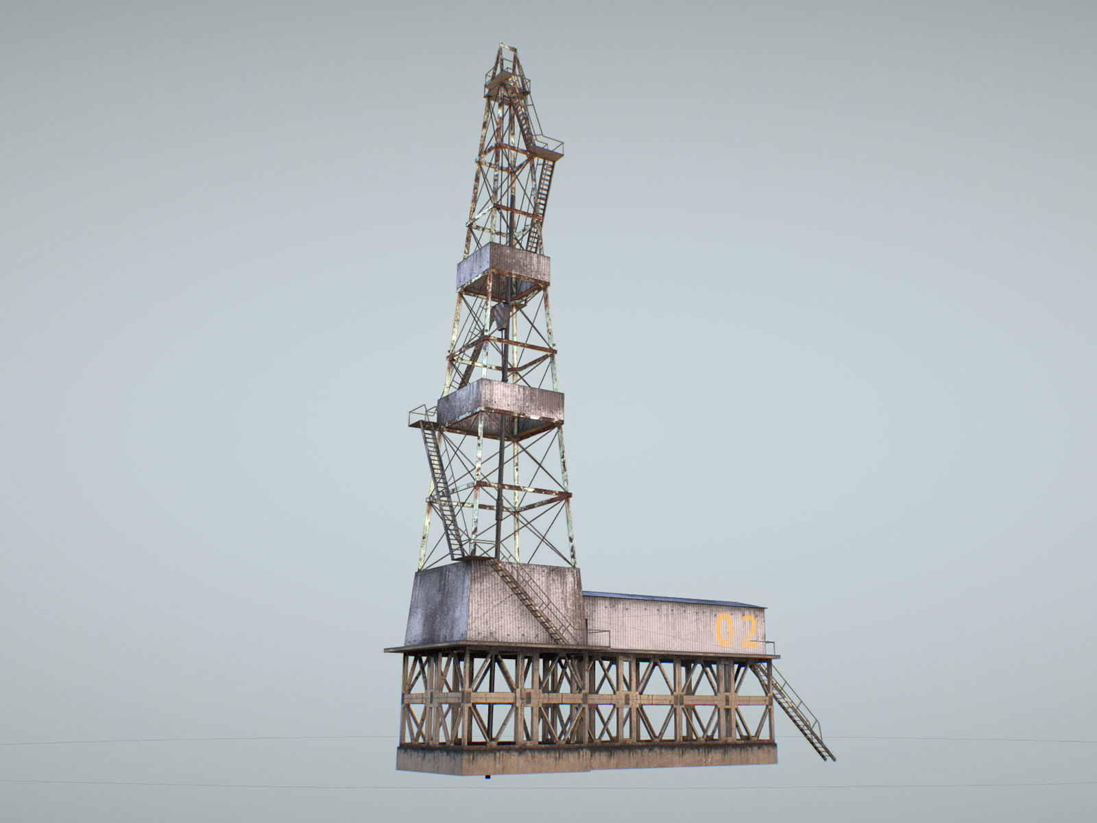 3D model Oil Derrick VR / AR / low-poly | CGTrader