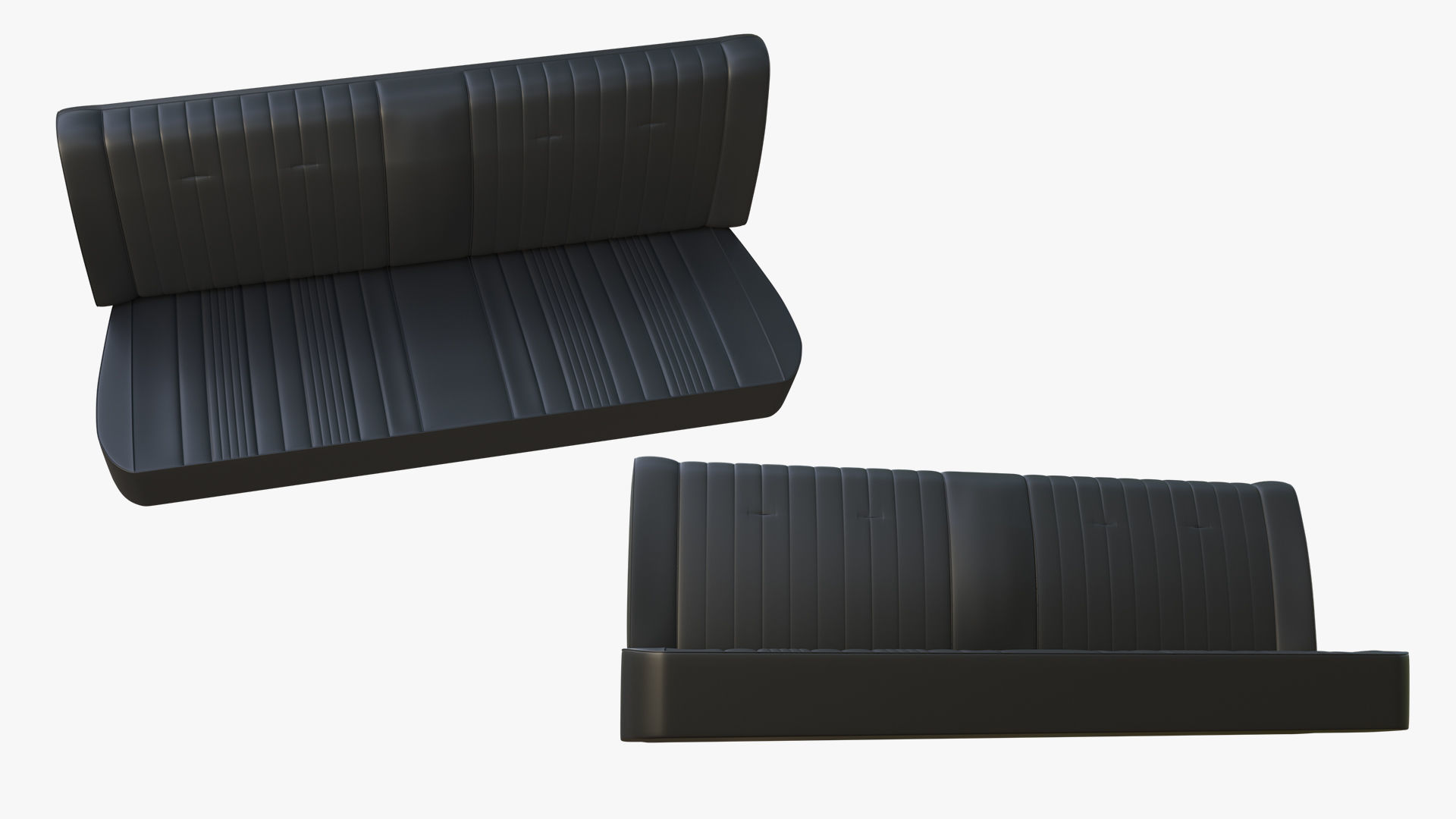 3D model Classic Car Back Seat many Leather PBR Options VR / AR / low ...