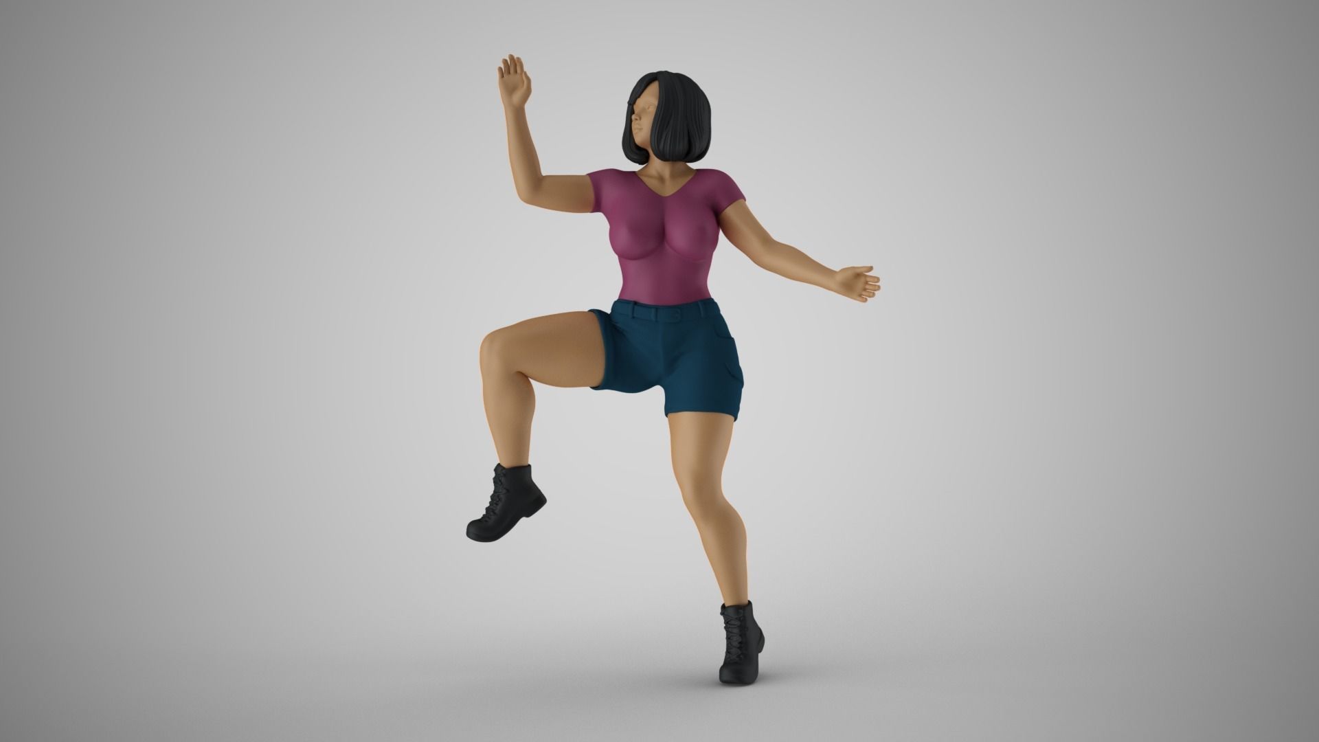 Woman Rock Climbing 3D model 3D printable | CGTrader