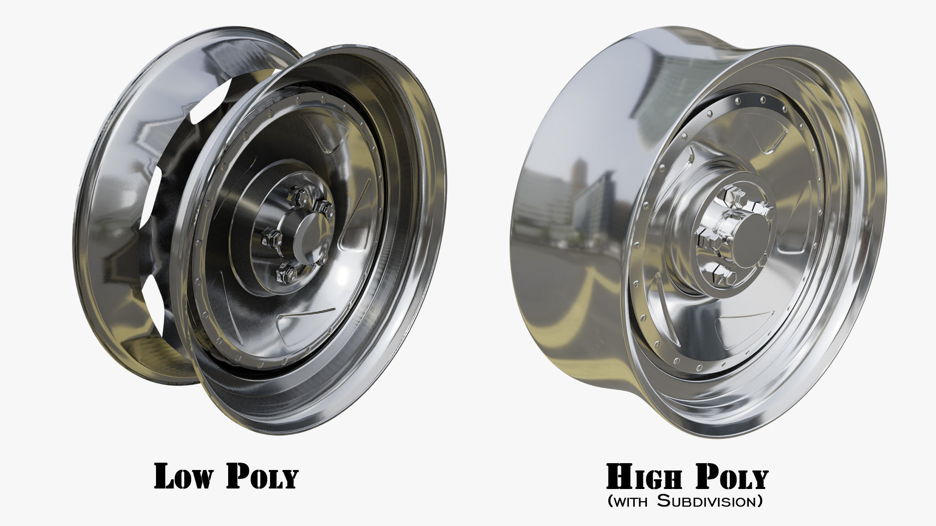 3D model Classic Wheel Hubcap with Subdivision and PBR VR / AR / low ...