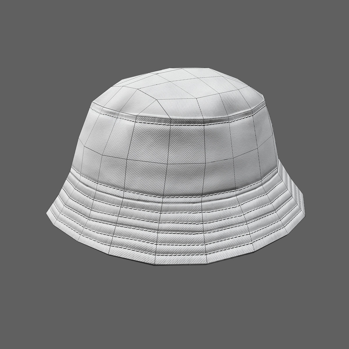 3D model Bucket hat - white VR / AR / low-poly | CGTrader