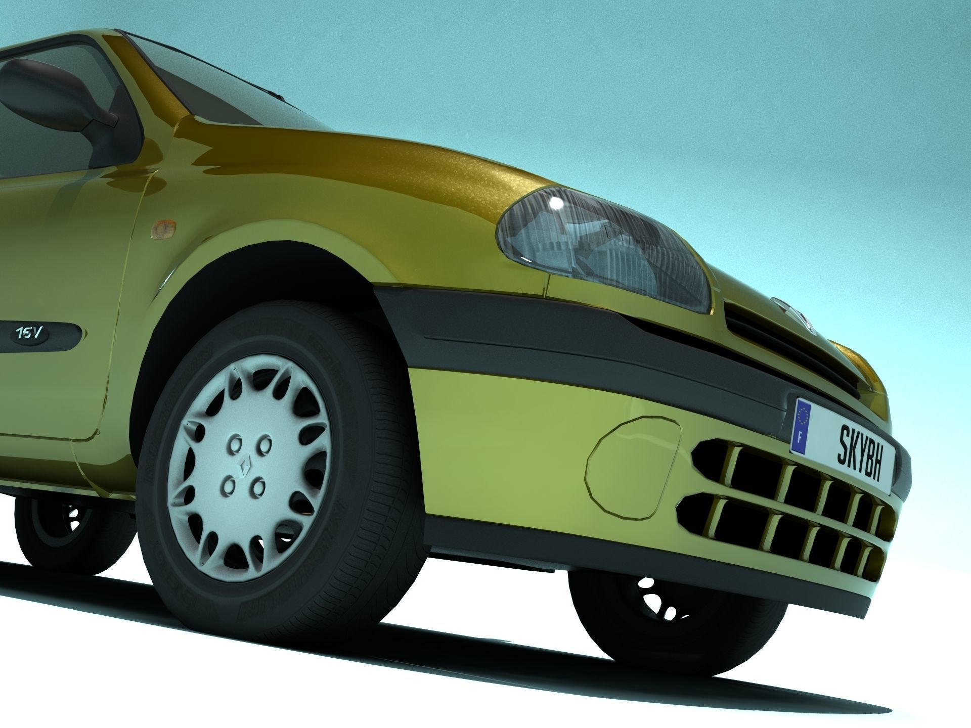 3D model Renault Clio II 1998 3 doors VR / AR / low-poly | CGTrader