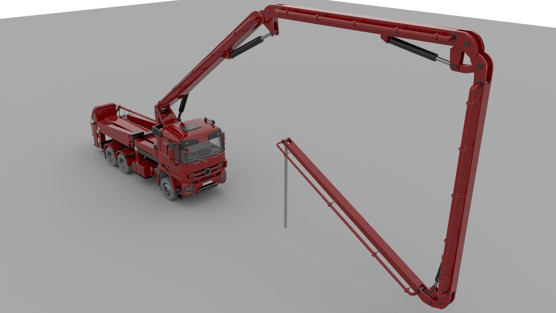 Concrete Pump Vehicle 3D model | CGTrader