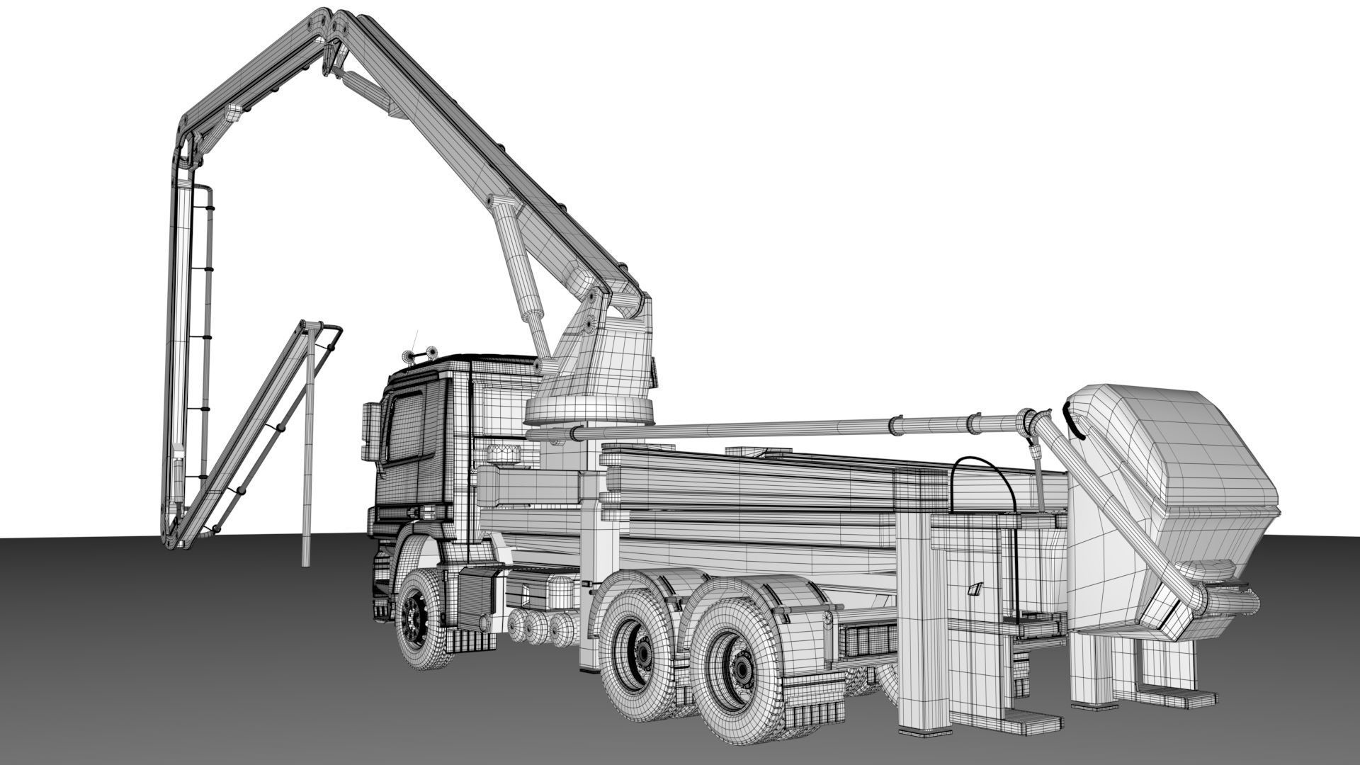 Concrete Pump Vehicle 3D model | CGTrader