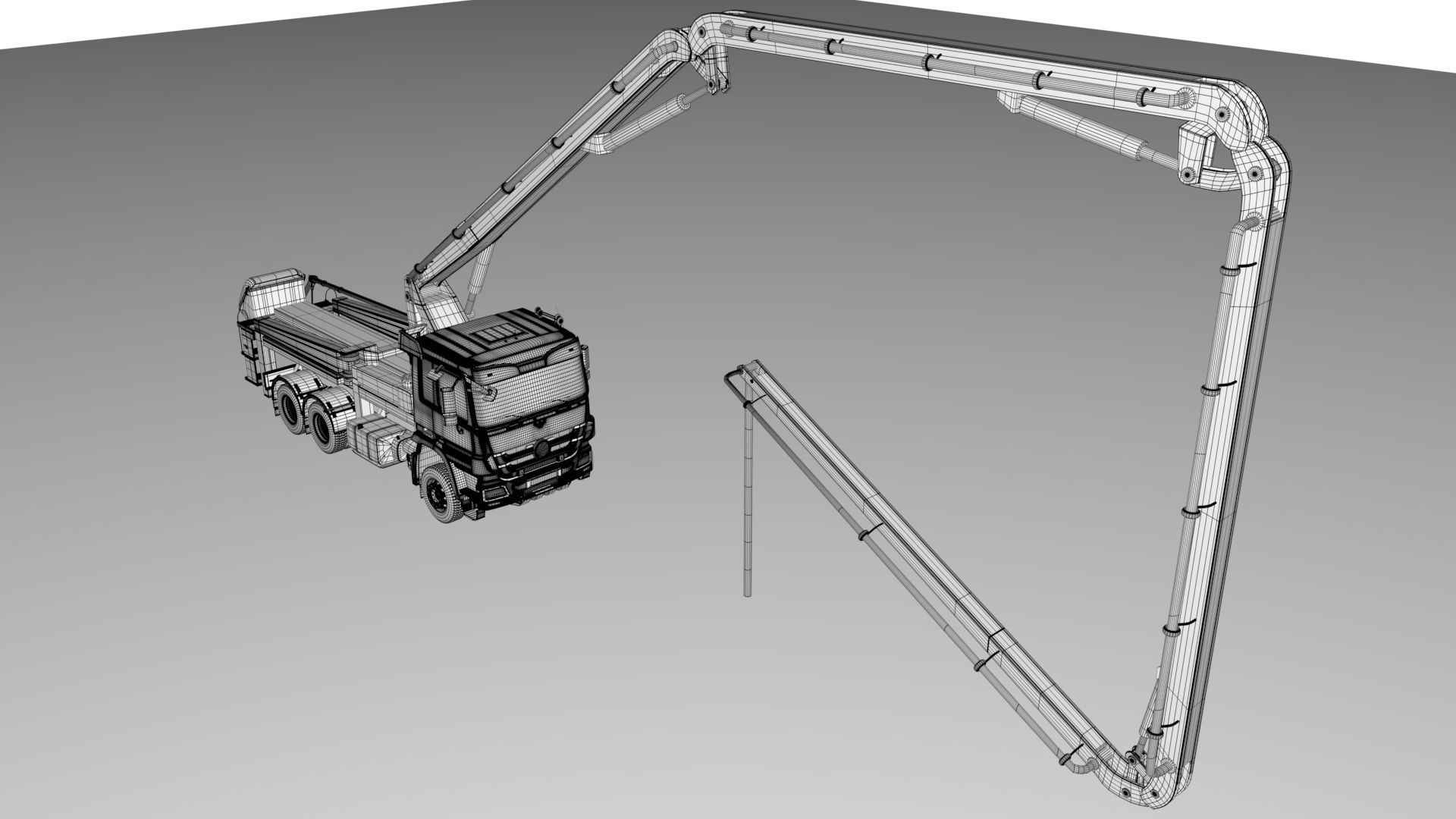 Concrete Pump Vehicle 3D model | CGTrader