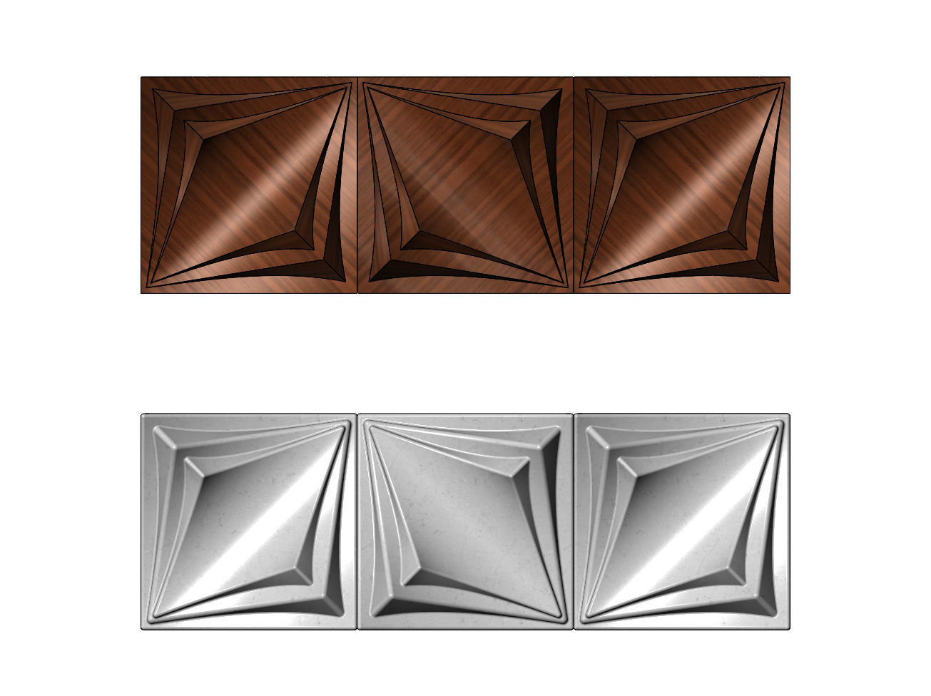 Abstract modular tiles for decor 3D model 3D printable | CGTrader