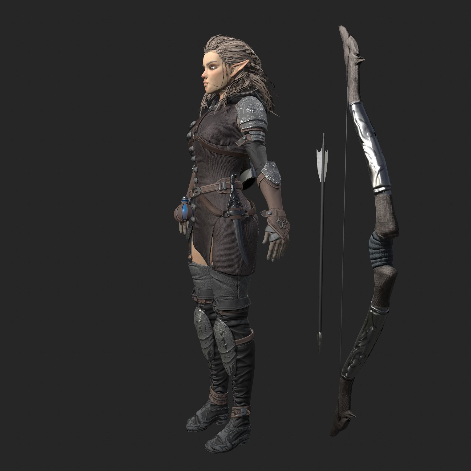Elf Archer free VR / AR / low-poly 3D model | CGTrader