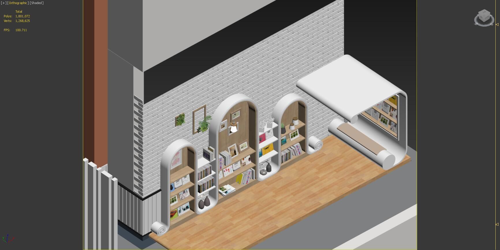 Stairs Corner Reading Corner Children Reading Area Kindergarten 3D ...