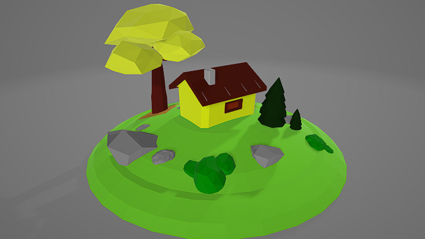 Low Poly House Environment 3D model | CGTrader