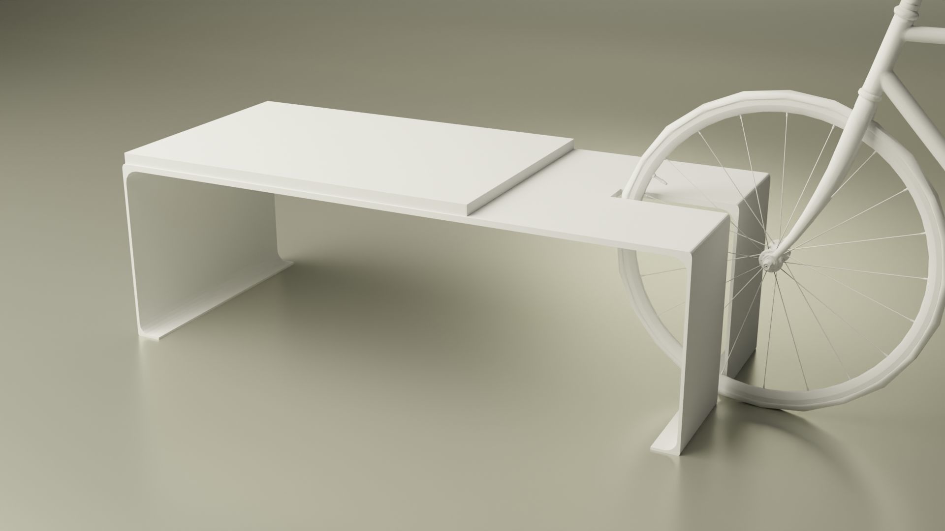 3D model Street Bench with Bicycle VR / AR / low-poly | CGTrader