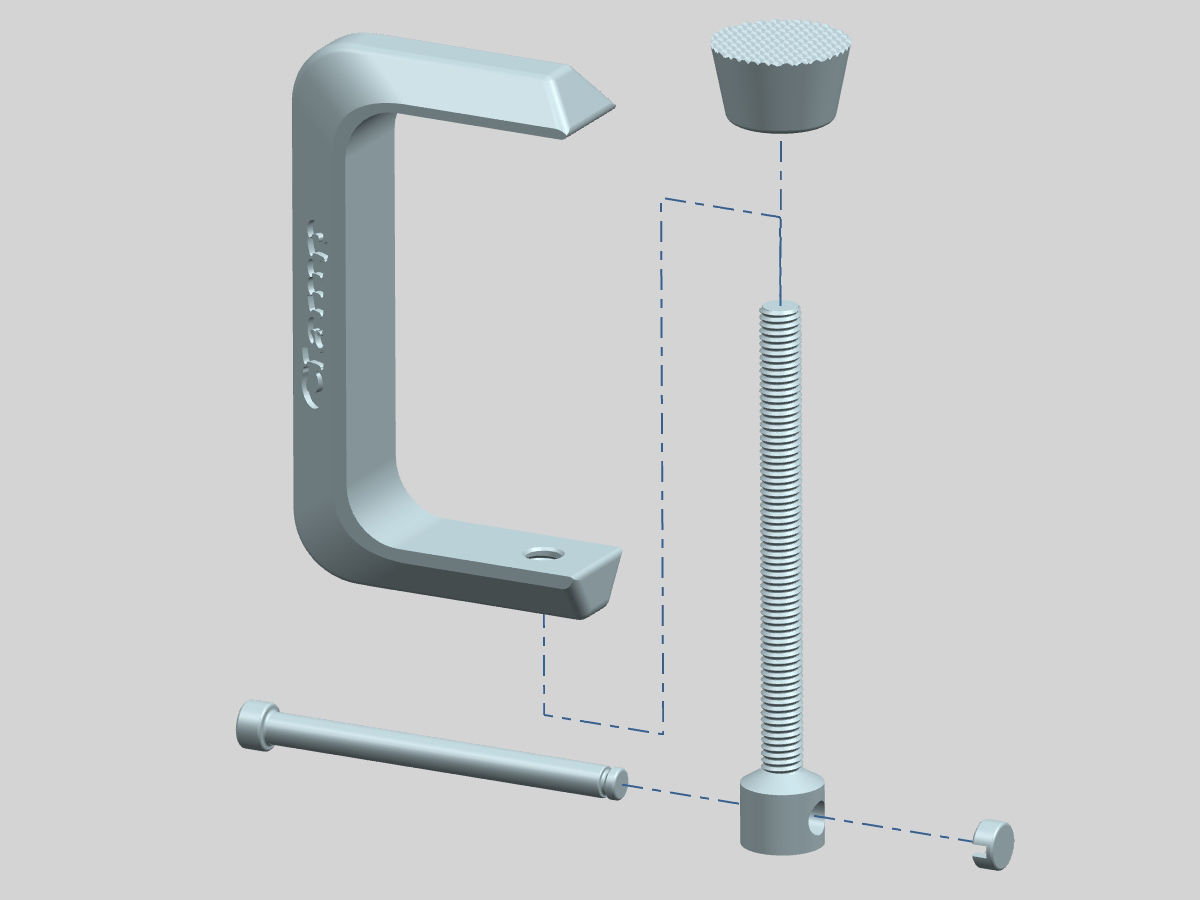 C Clamp 3D print model 3D model 3D printable | CGTrader
