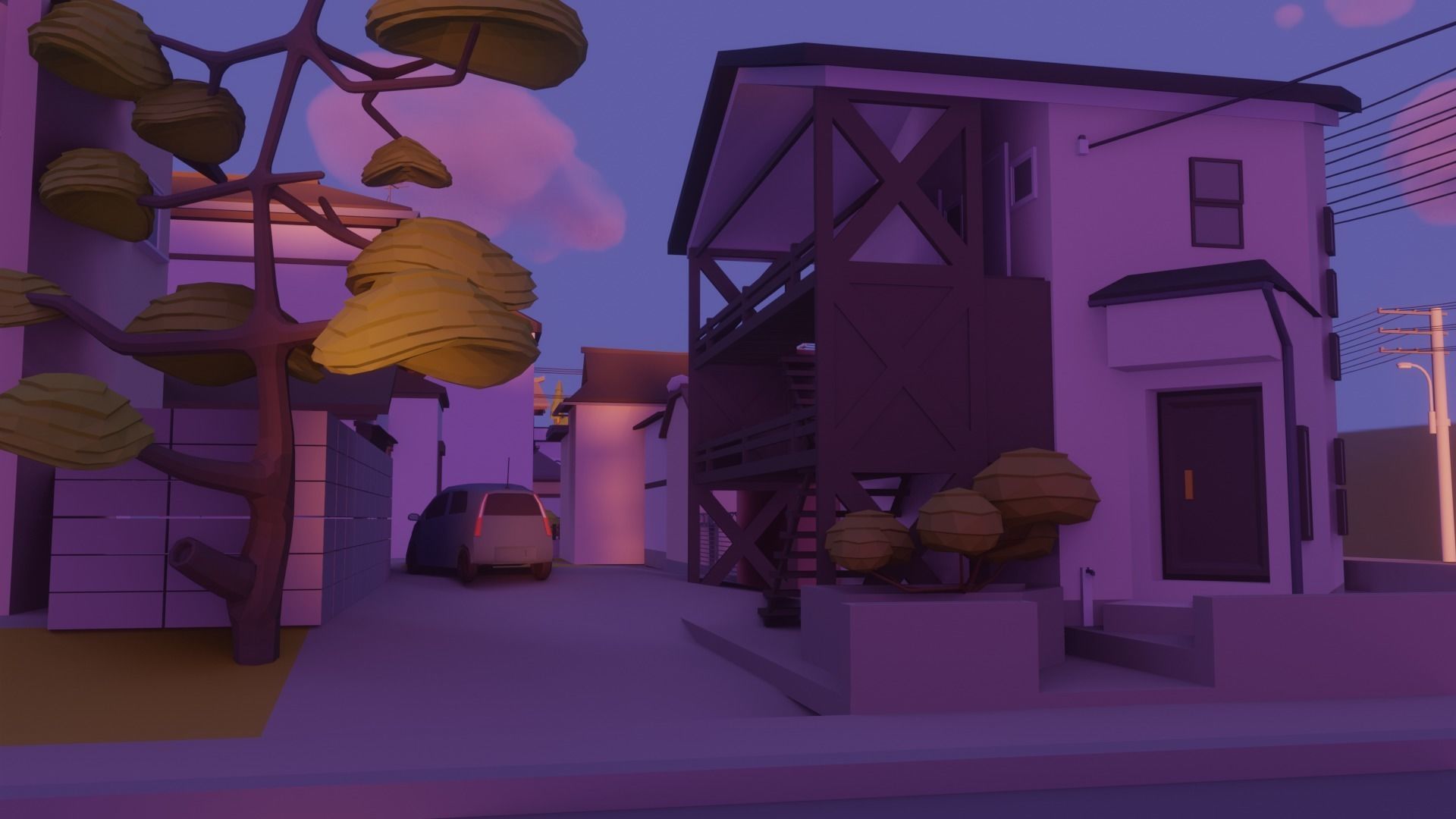 3D model Low poly japanese town VR / AR / low-poly | CGTrader