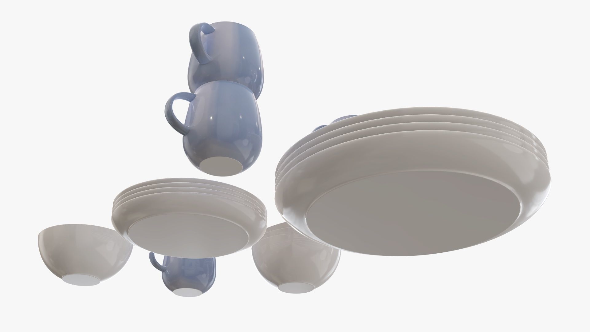Dinnerware set 03 bowl mug platter dinner plate 3D model | CGTrader