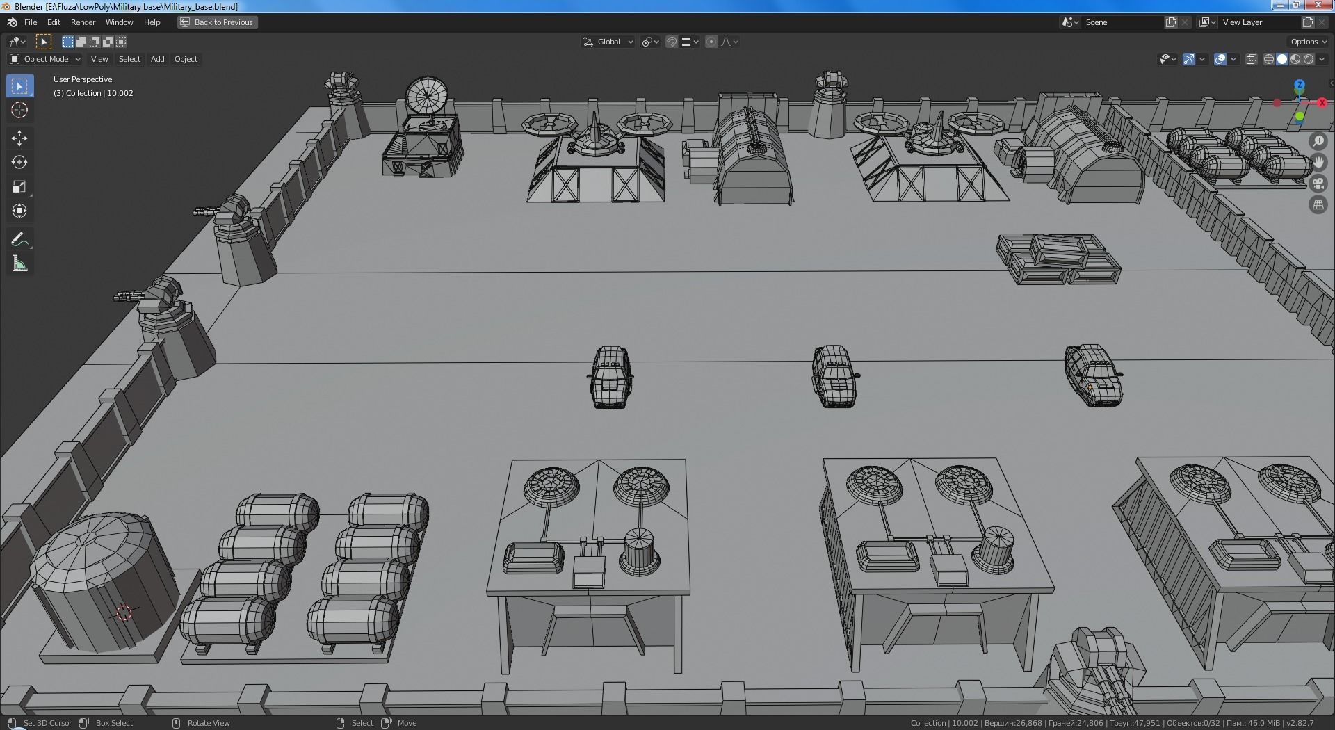 3D model LowPoly Military base VR / AR / low-poly | CGTrader