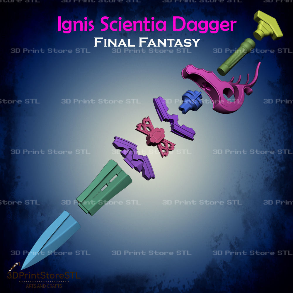 Ignis Scientia Dagger Cosplay Final Fantasy - STL File 3D model 3D ...