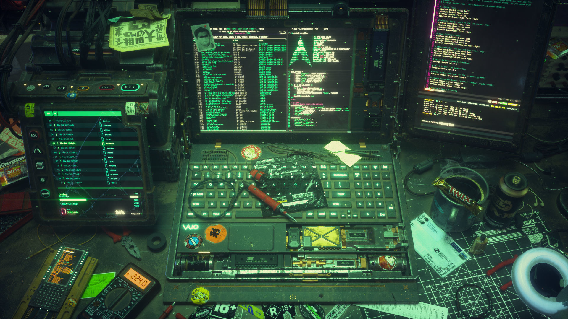Cyberpunk Hacker Workspace C4d and Redshift and Octane 3D model | CGTrader