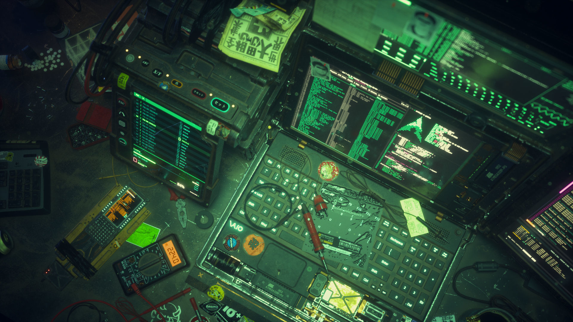 Cyberpunk Hacker Workspace C4d and Redshift and Octane 3D model | CGTrader
