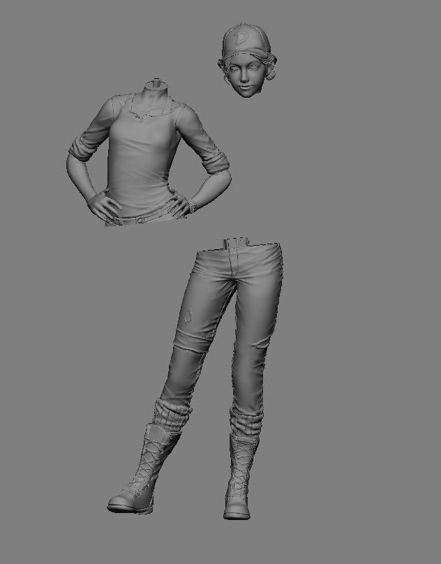 CLEMENTINE WALKING DEAD TELLTALE CLEM PRINTABLE STATUE 3D model 3D ...