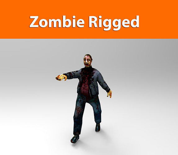 3D model Zombie Male Rigged VR / AR / low-poly rigged | CGTrader