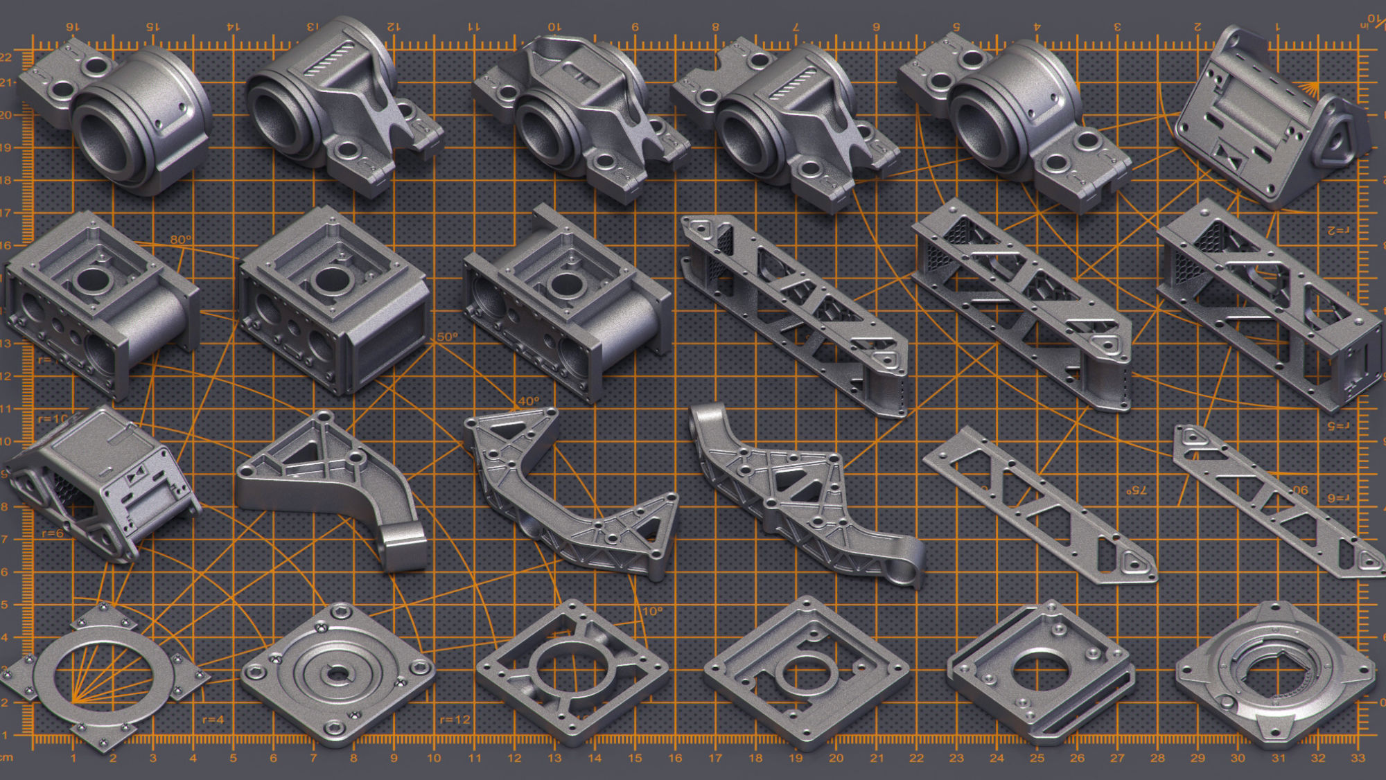 Mega Pack Hard Surface Kitbash 400 DETAILS 3D model | CGTrader