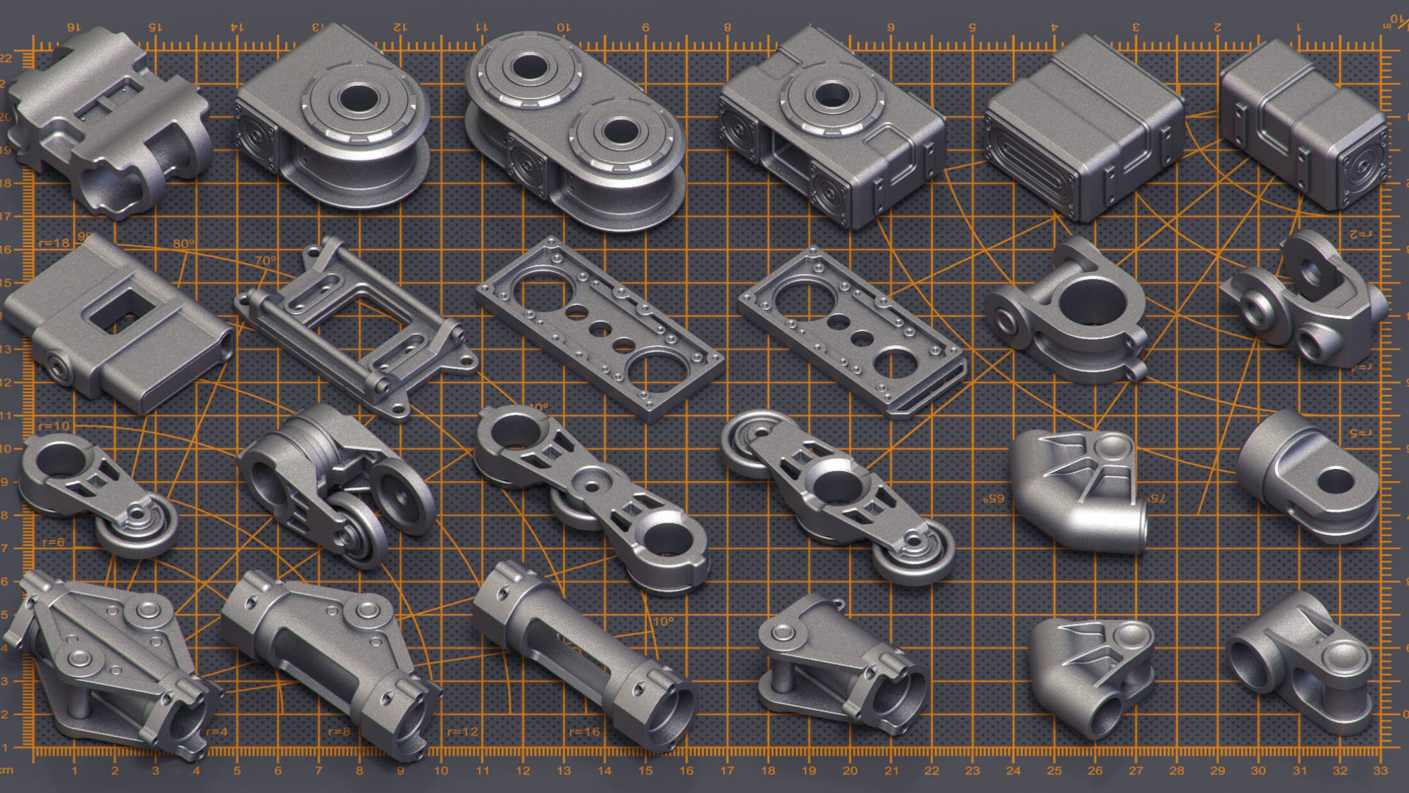 Mega Pack Hard Surface Kitbash 400 DETAILS 3D model | CGTrader