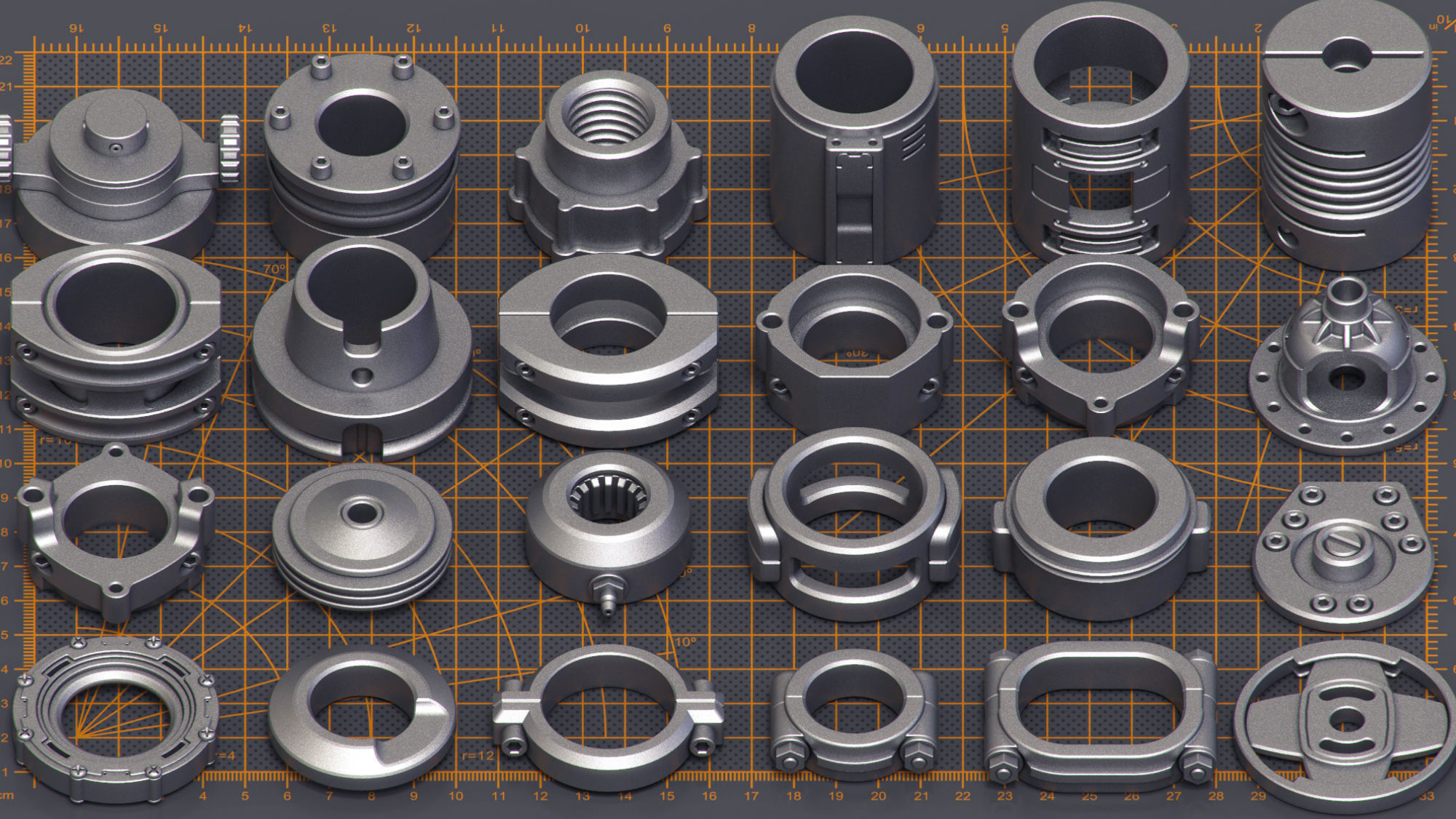 Mega Pack Hard Surface Kitbash 400 DETAILS 3D model | CGTrader