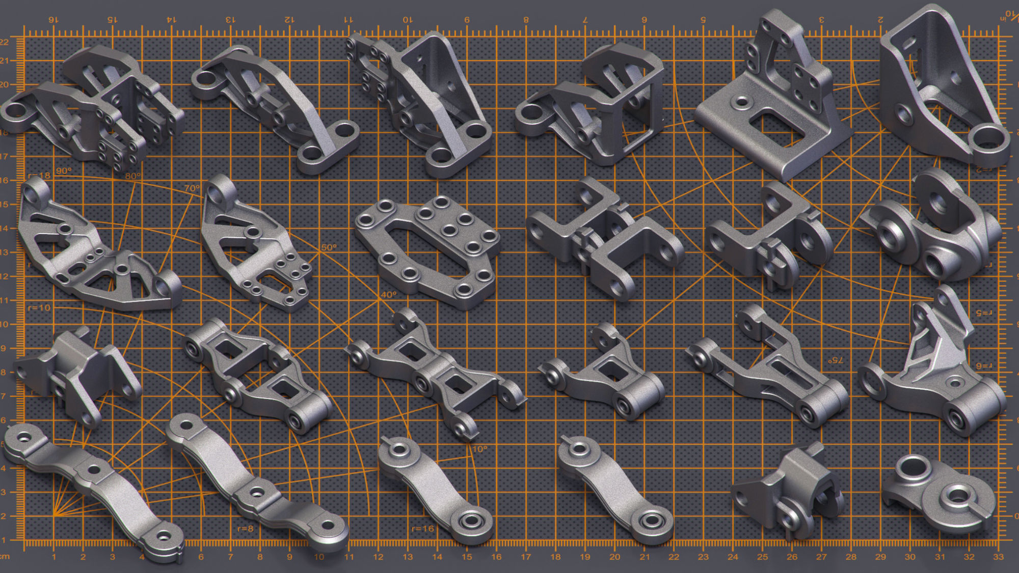 Mega Pack Hard Surface Kitbash 400 DETAILS 3D model | CGTrader