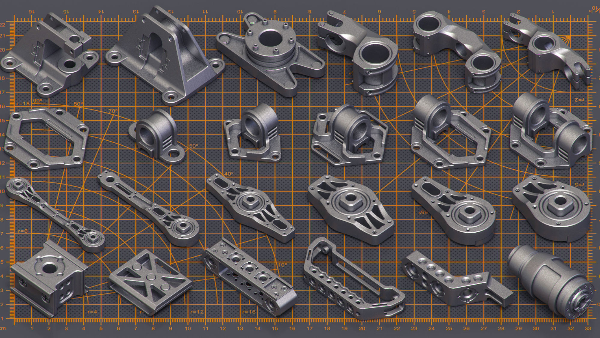 Mega Pack Hard Surface Kitbash 400 DETAILS 3D model | CGTrader