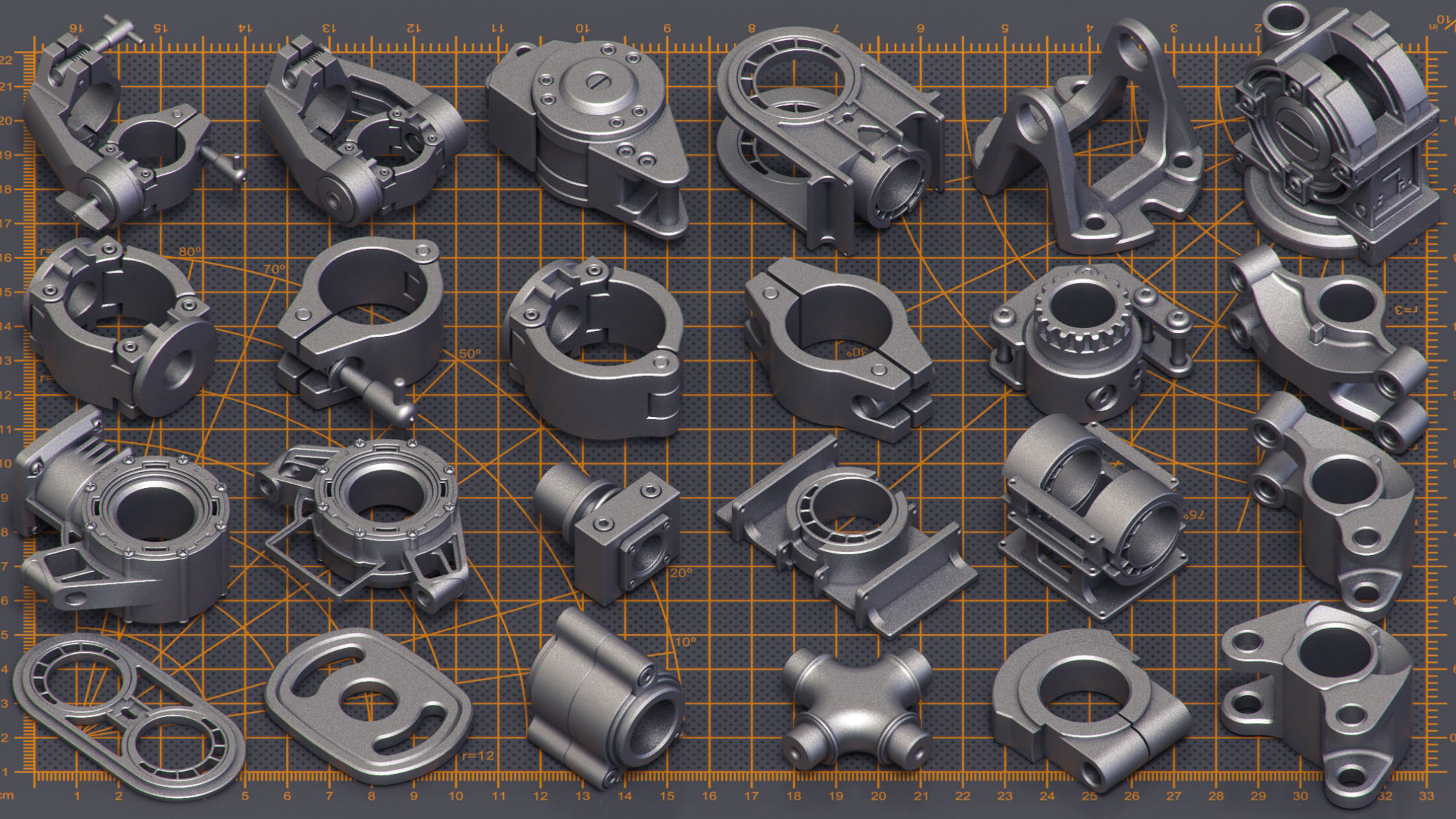 Mega Pack Hard Surface Kitbash 400 DETAILS 3D model | CGTrader