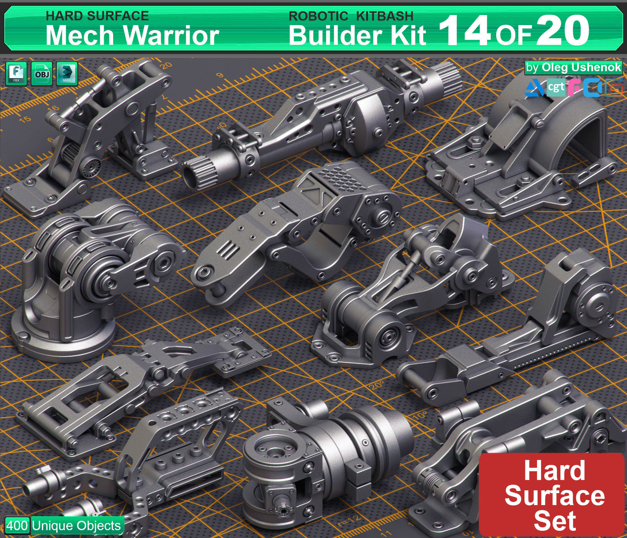 Mega Pack Hard Surface Kitbash 400 DETAILS 3D model | CGTrader