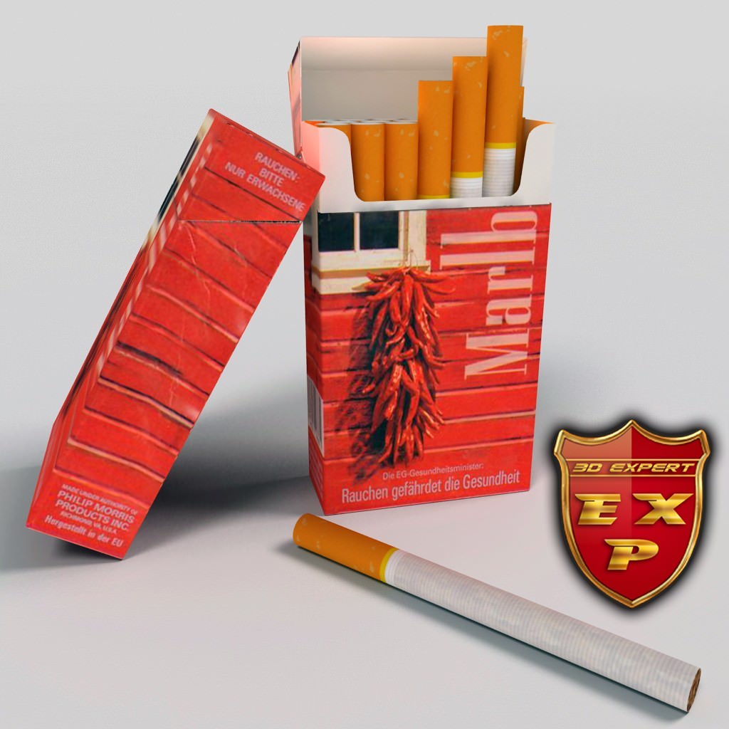 Marlboro red limited cigarette pack 3D model | CGTrader