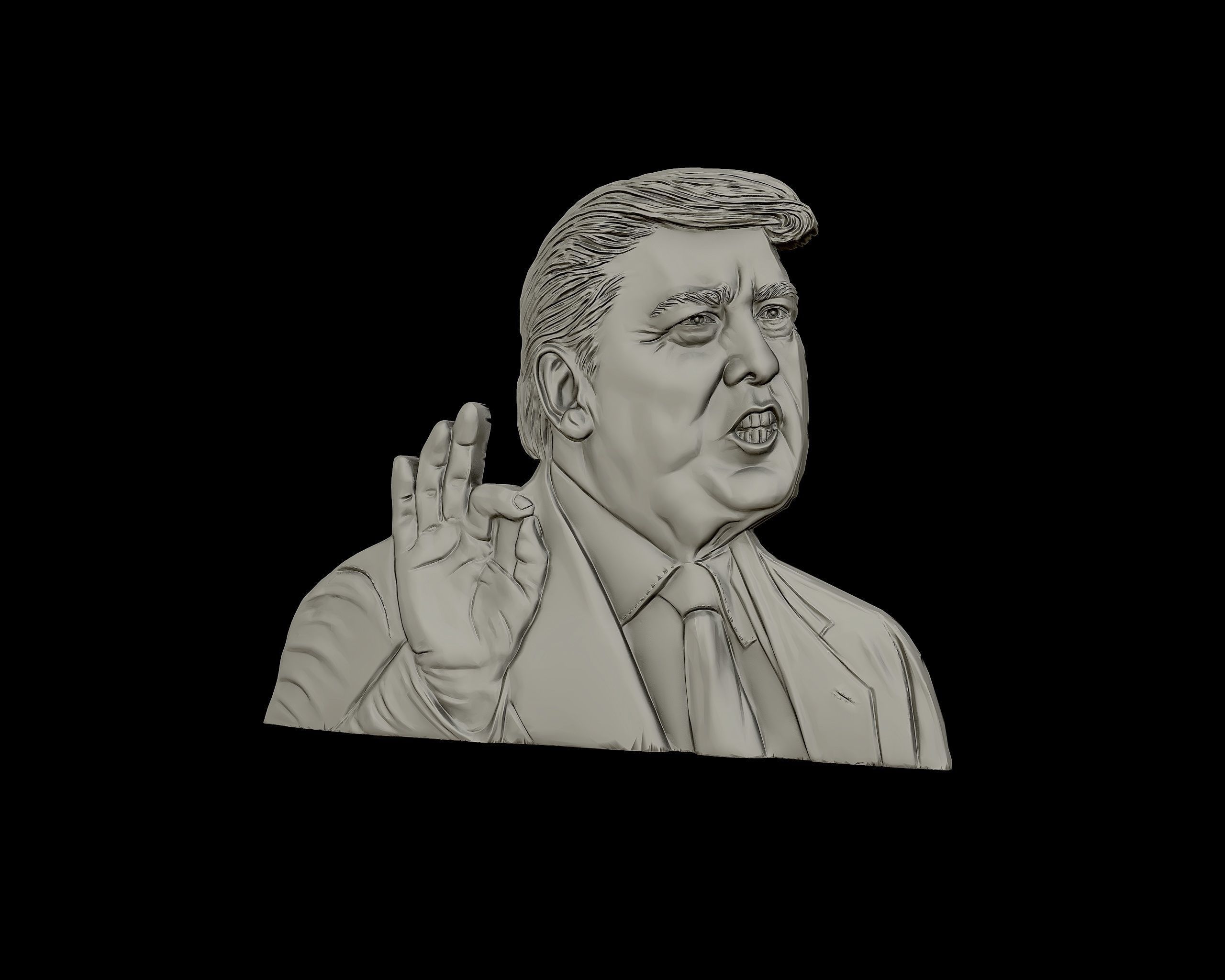 3D Relief sculpture of Donald Trump 3D model 3D printable | CGTrader
