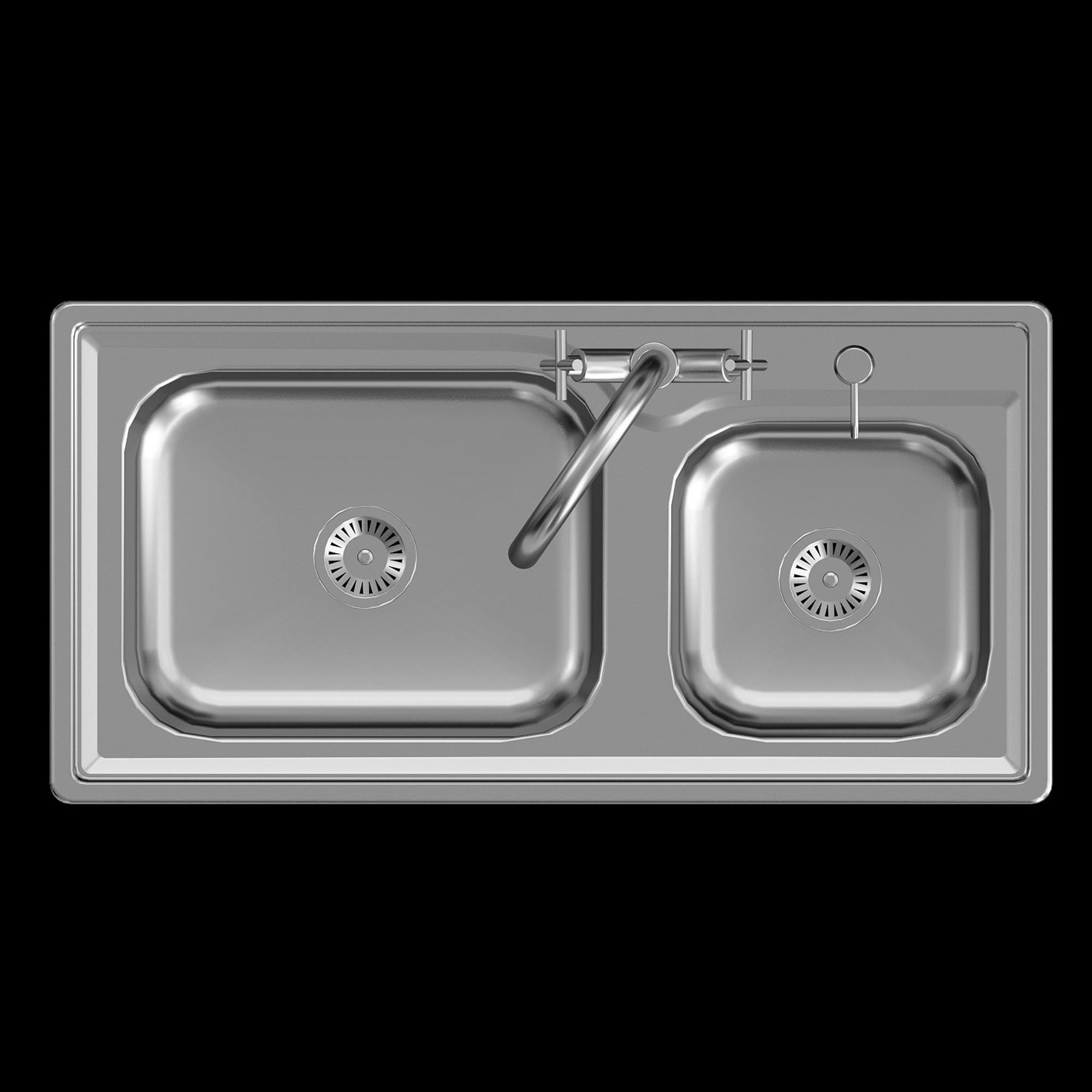 Kitchen Double Sink 3D model | CGTrader