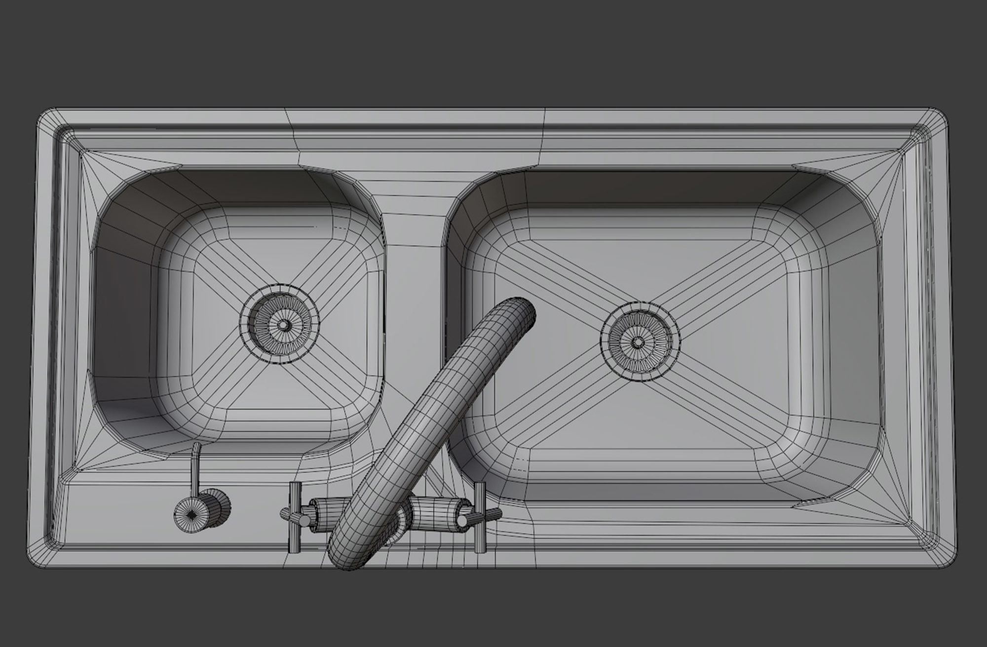 Kitchen Double Sink 3D model | CGTrader