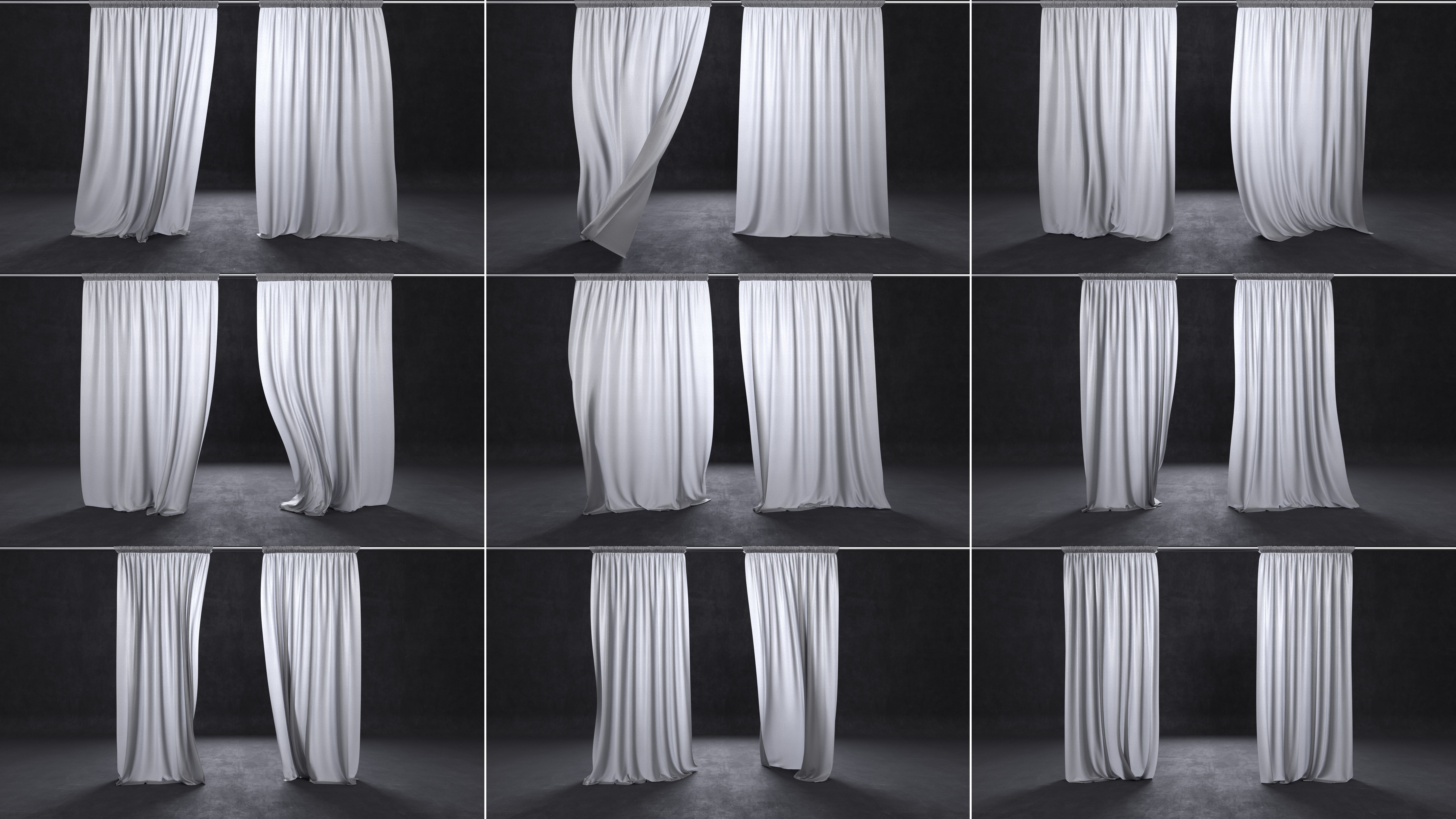 curtains free 3D model | CGTrader