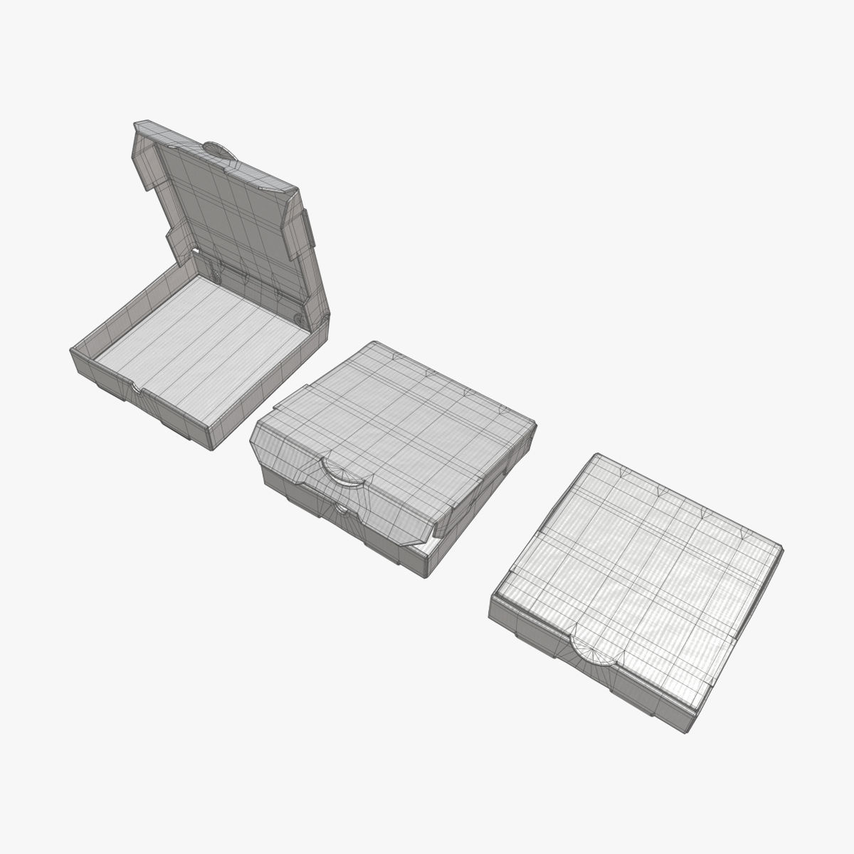 Cardboard box pizza 3D model | CGTrader