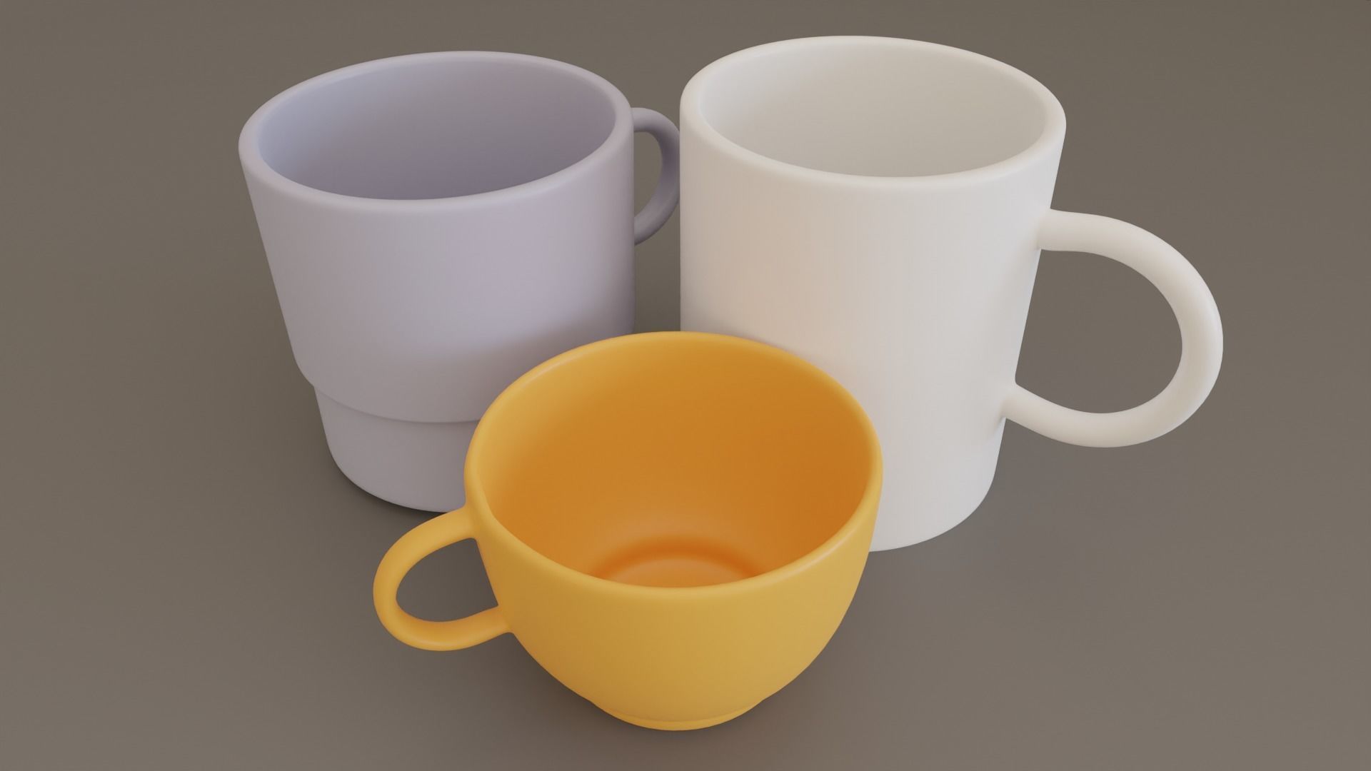 3 Simple Cups free 3D model | CGTrader