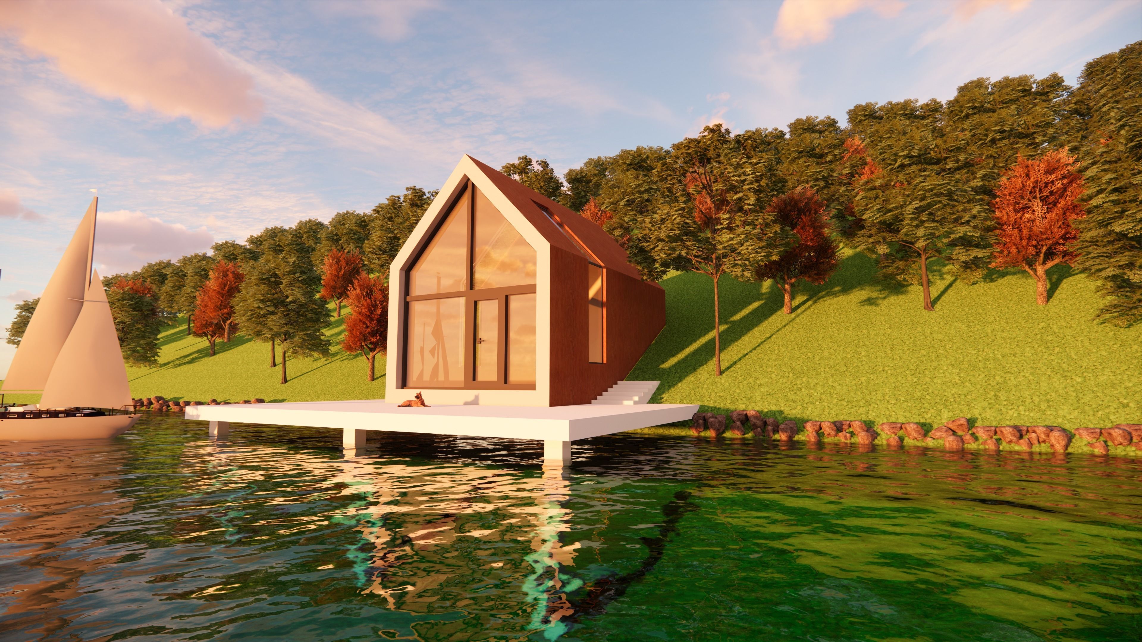 3D Villa Free Model free 3D model | CGTrader