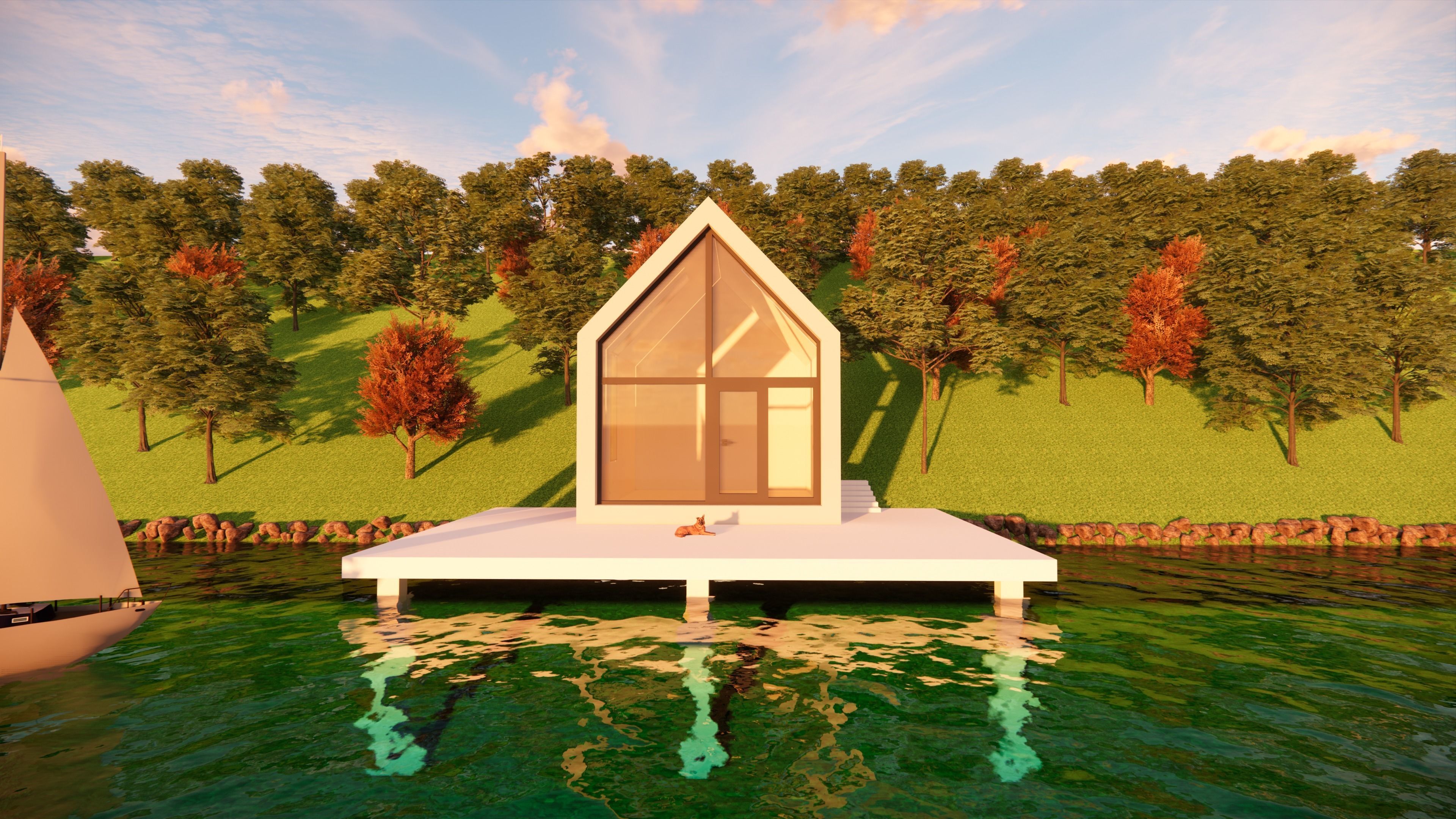 3D Villa Free Model free 3D model | CGTrader