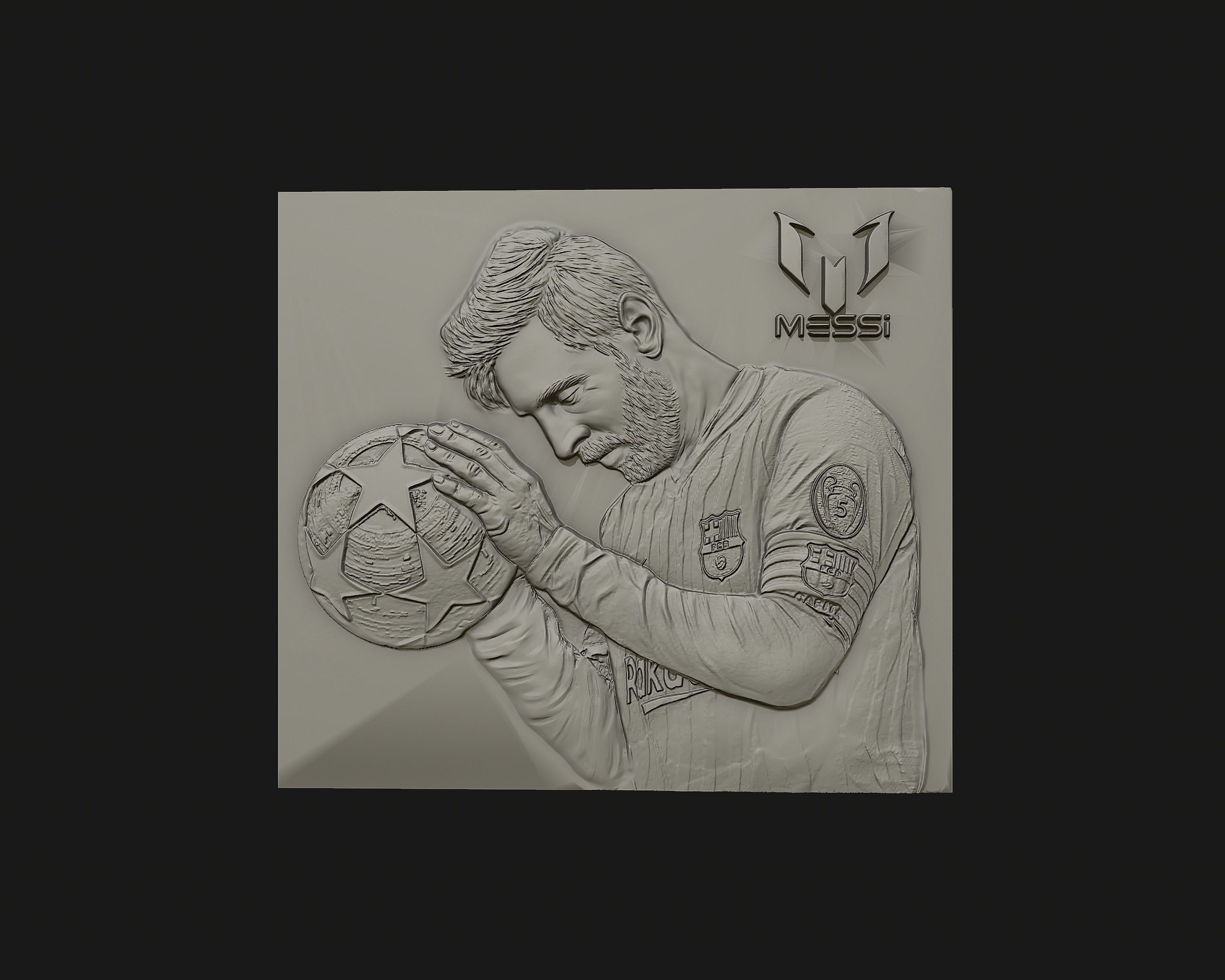 Leo Messi Relief sculpture 3D model 3D printable | CGTrader