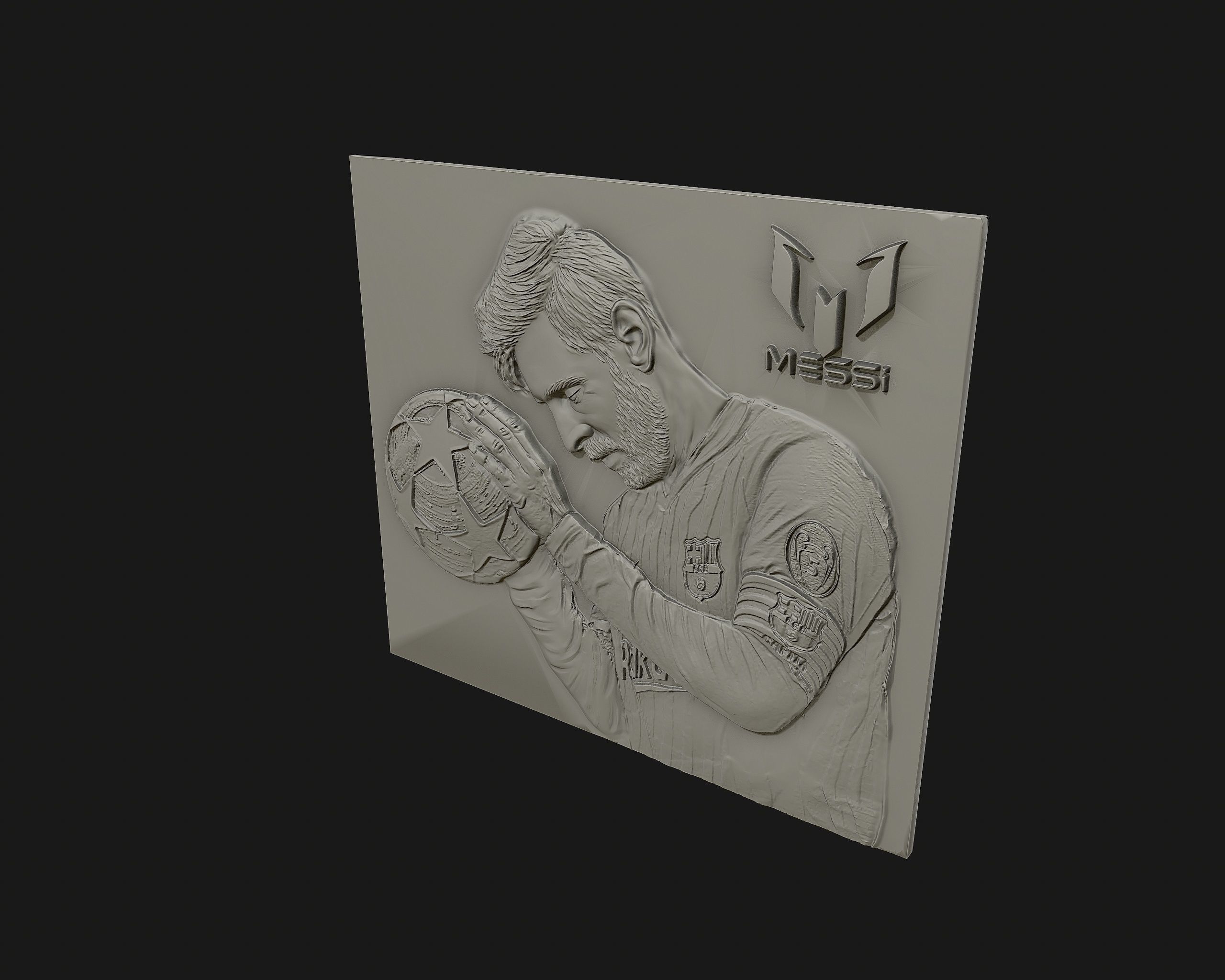 Leo Messi Relief sculpture 3D model 3D printable | CGTrader