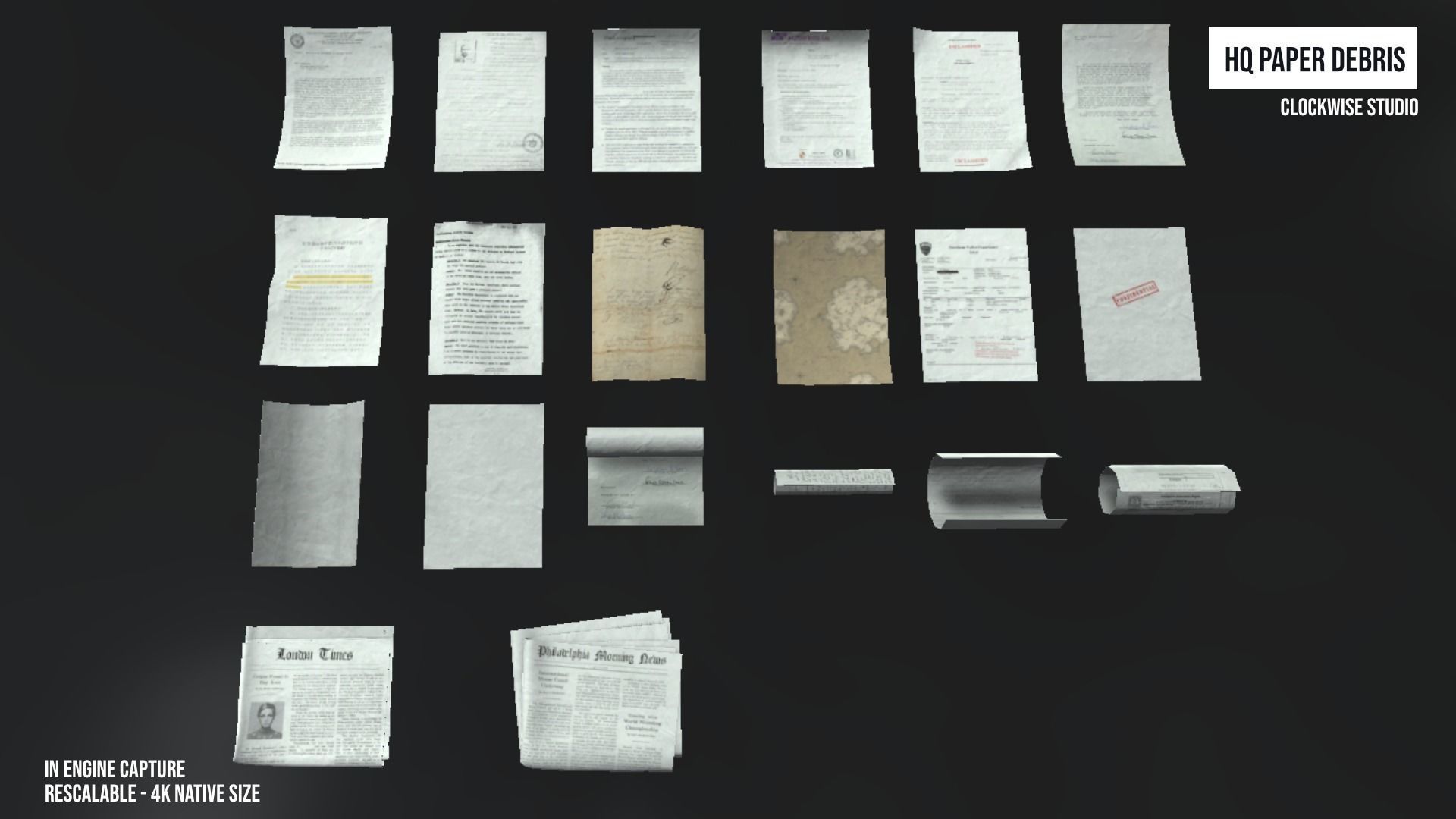 3D model Scattered Paper Debris HQ and Newspaper VR / AR / low-poly ...