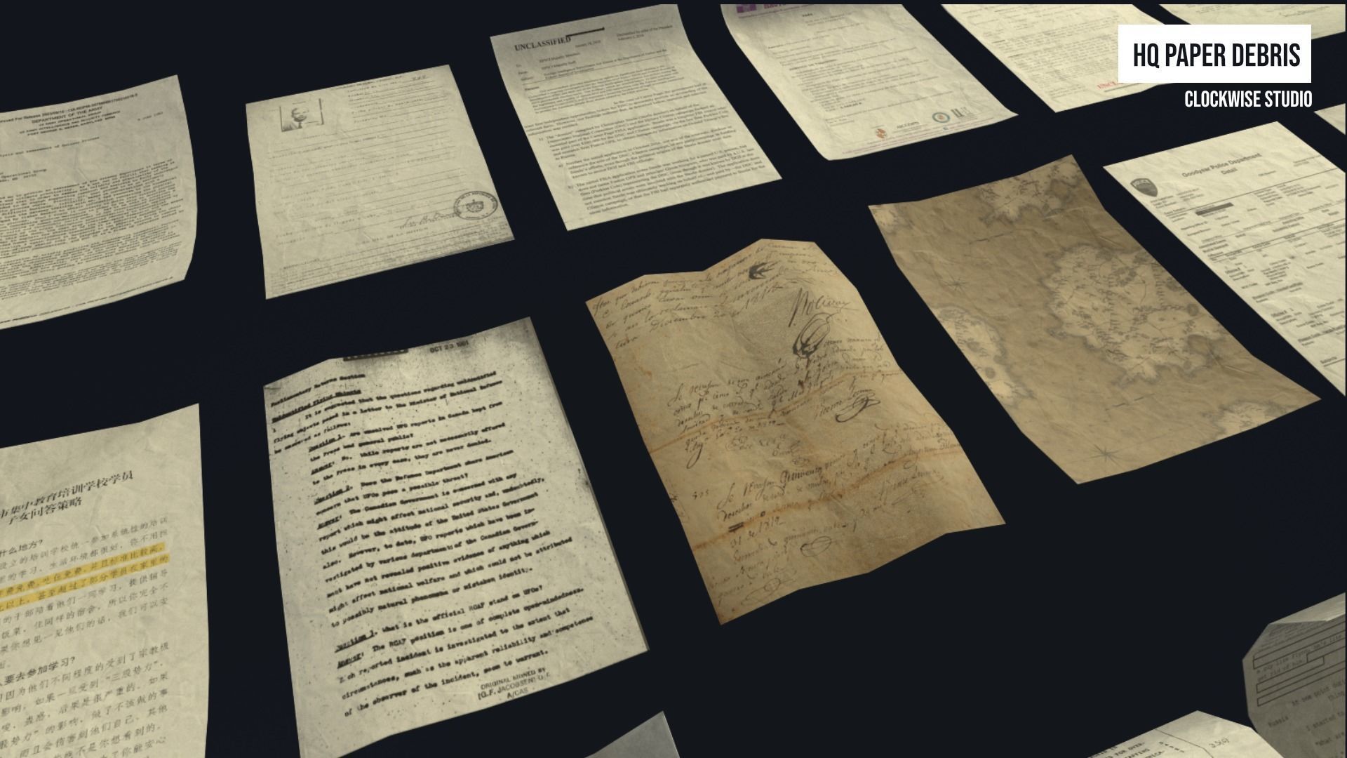 3D model Scattered Paper Debris HQ and Newspaper VR / AR / low-poly ...