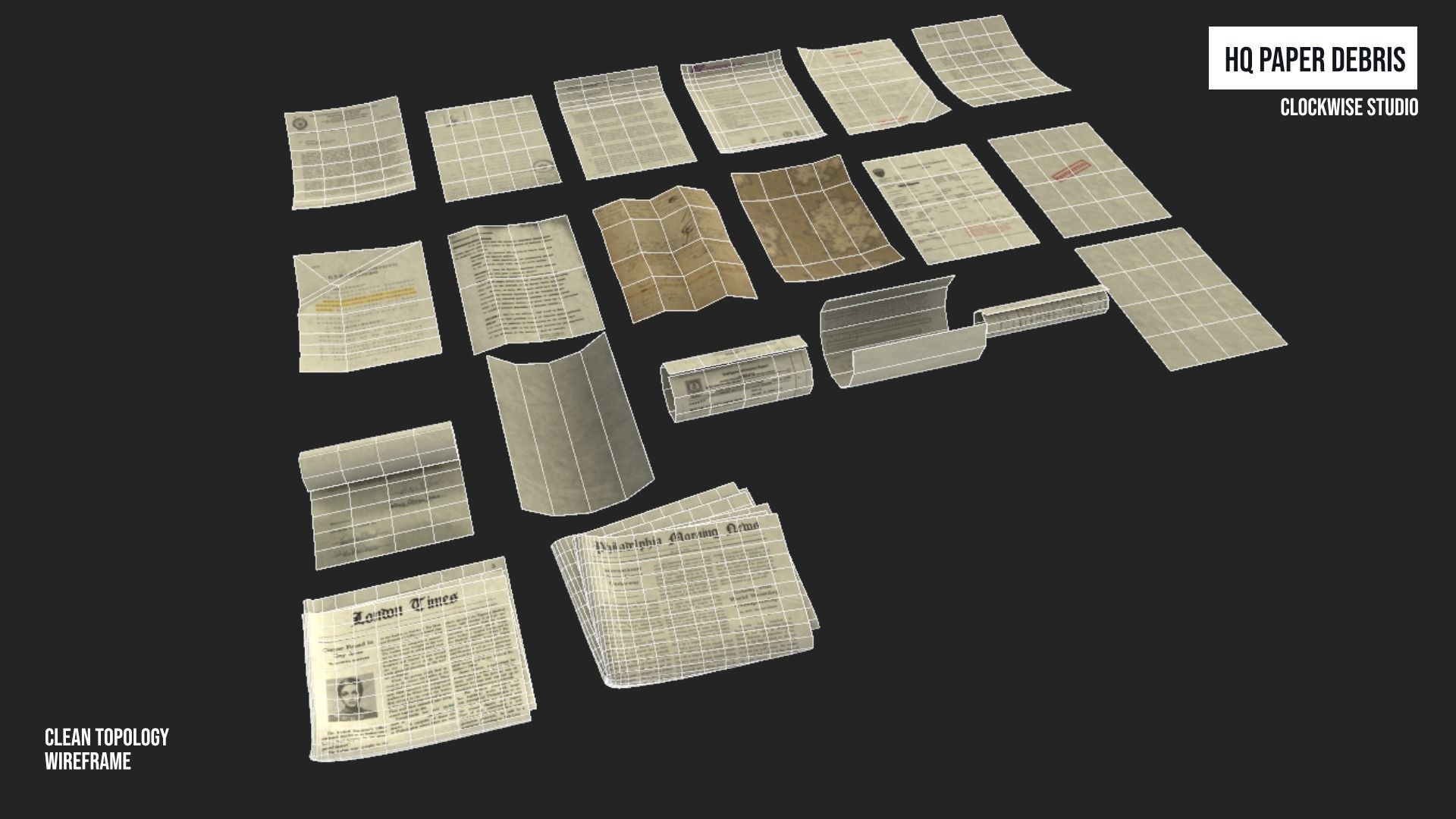 3D model Scattered Paper Debris HQ and Newspaper VR / AR / low-poly ...